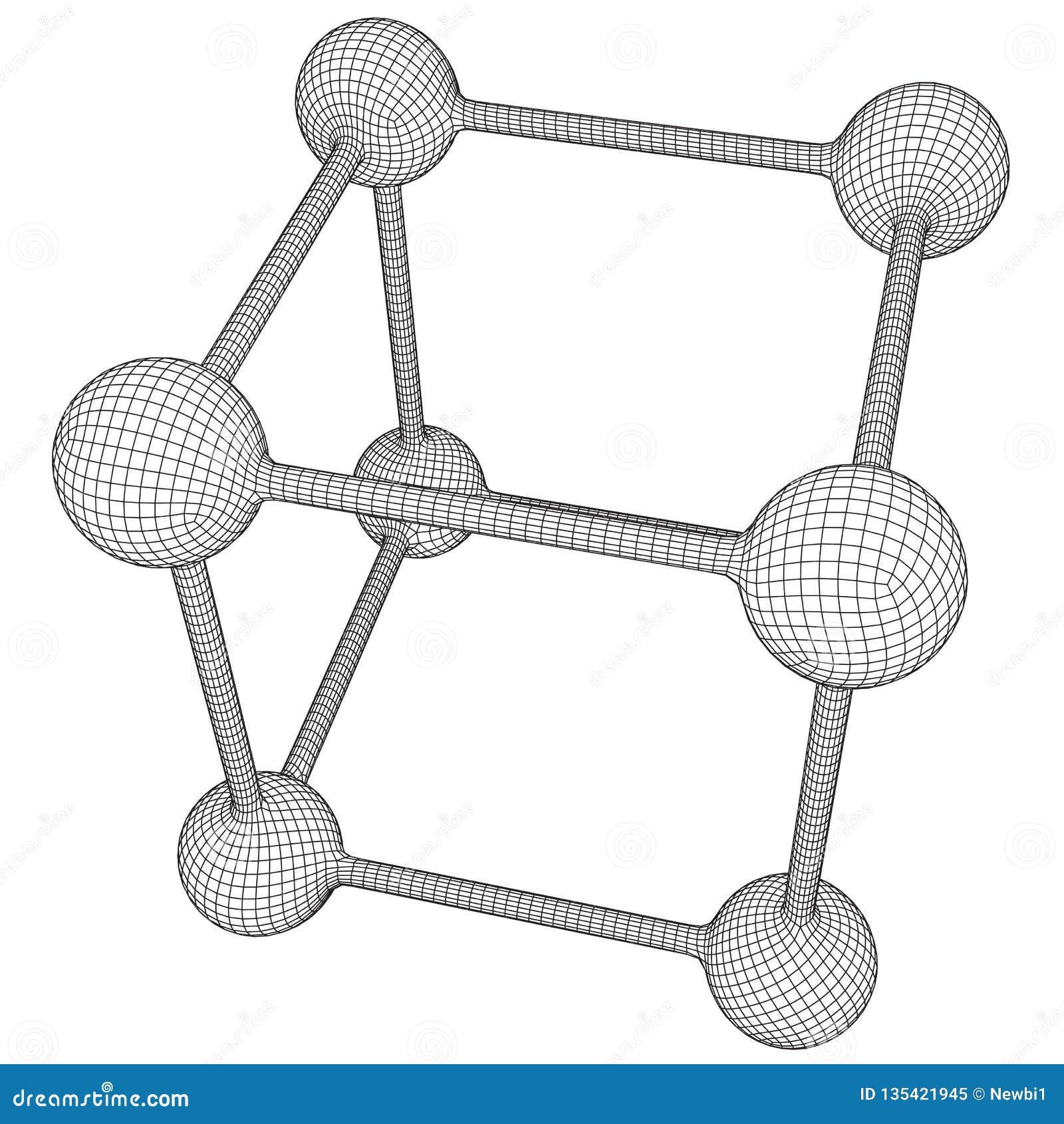 Wireframe Mesh Molecule stock vector. Illustration of mesh - 135421945