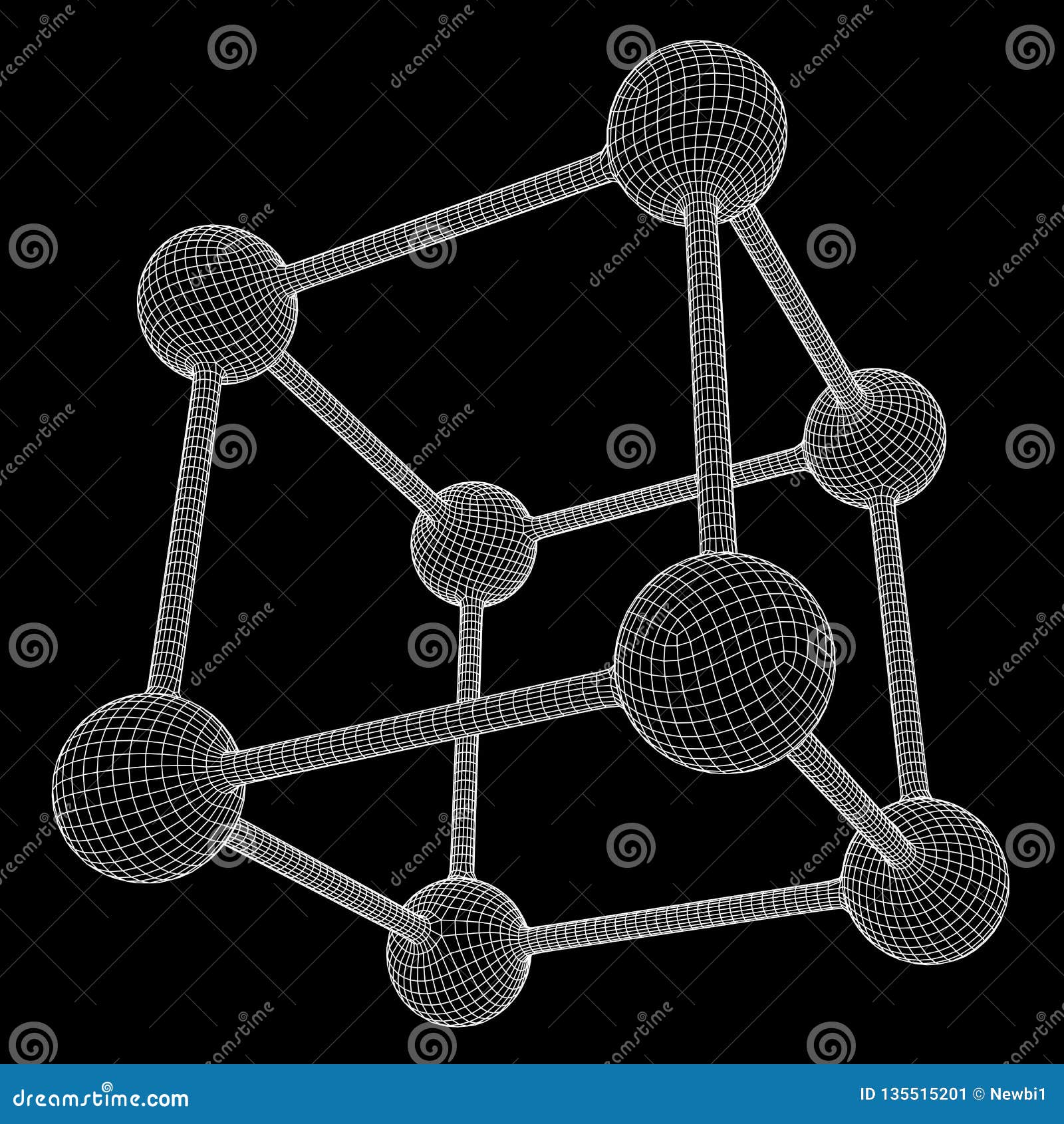 Wireframe Mesh Molecule stock vector. Illustration of microbiology ...