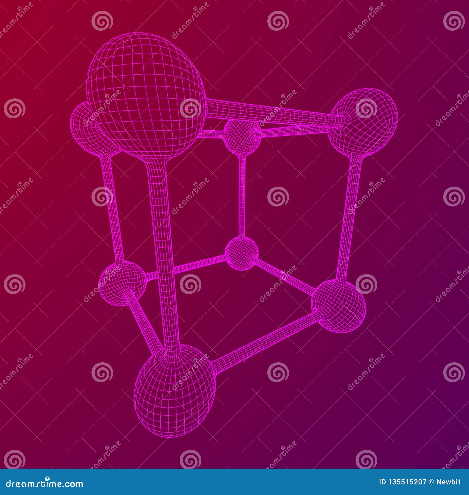 Wireframe Mesh Molecule stock vector. Illustration of biotechnology ...