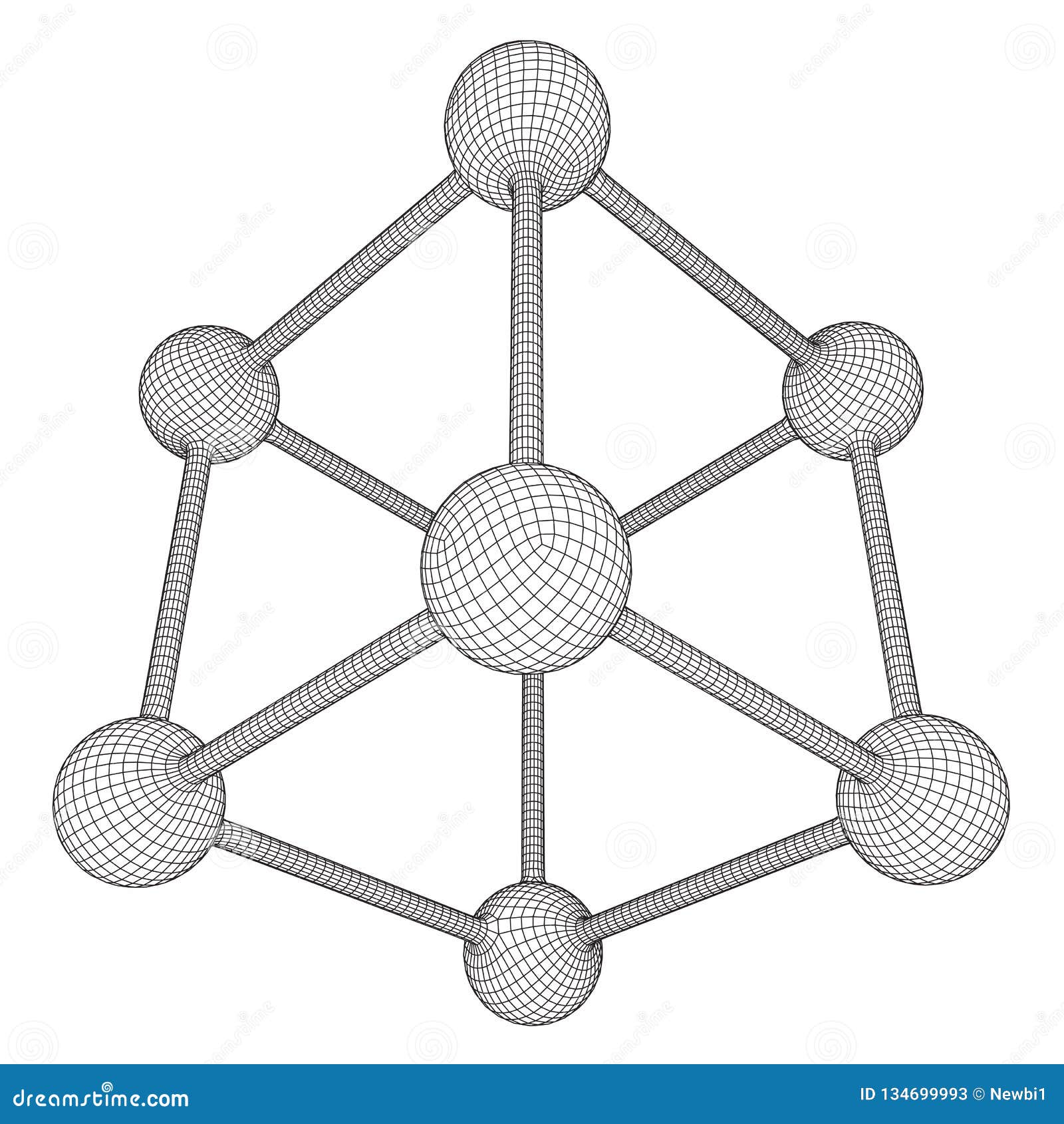 Wireframe Mesh Molecule stock vector. Illustration of chemistry - 134699993
