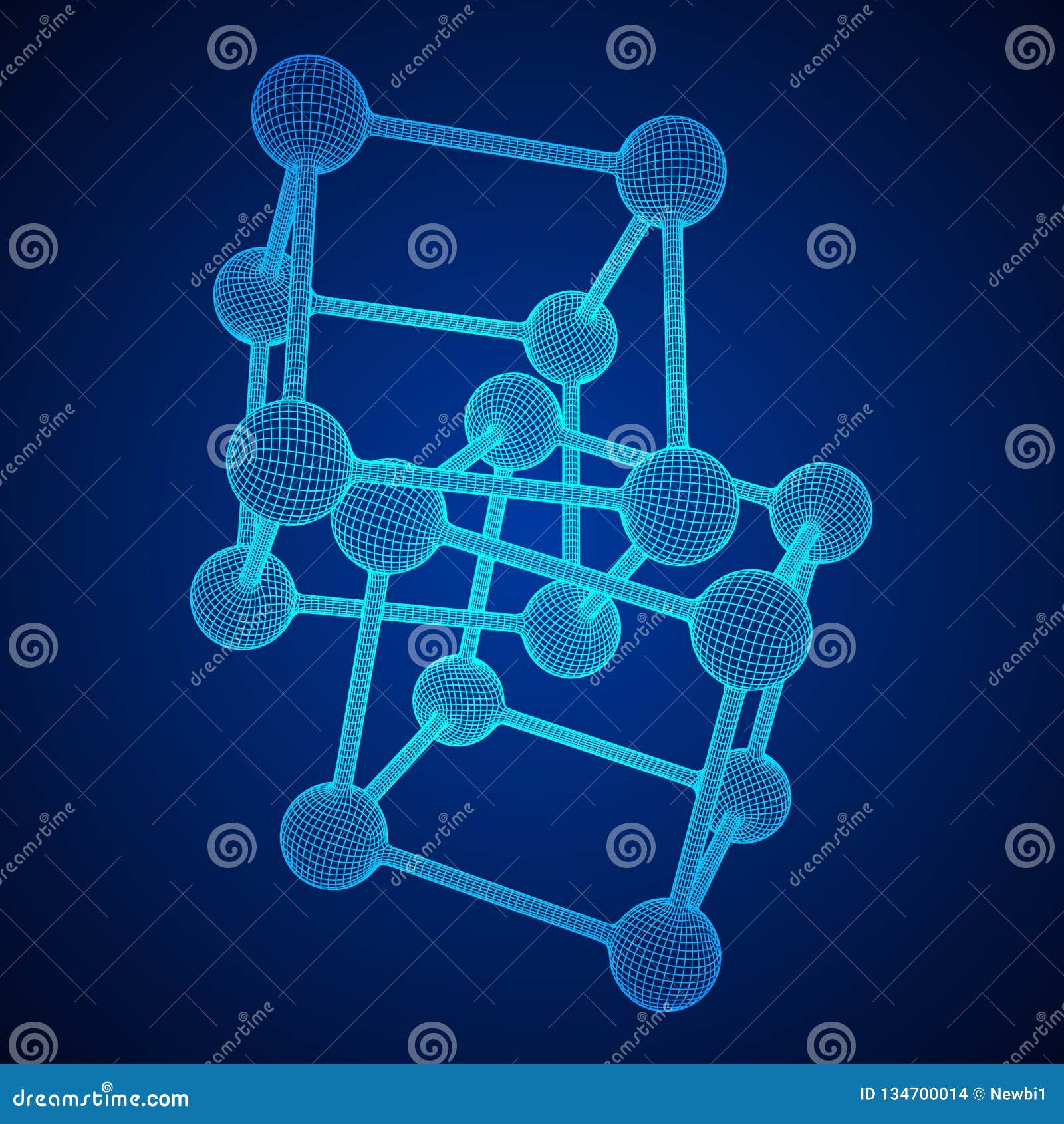 Wireframe Mesh Molecule stock vector. Illustration of concept - 134700014