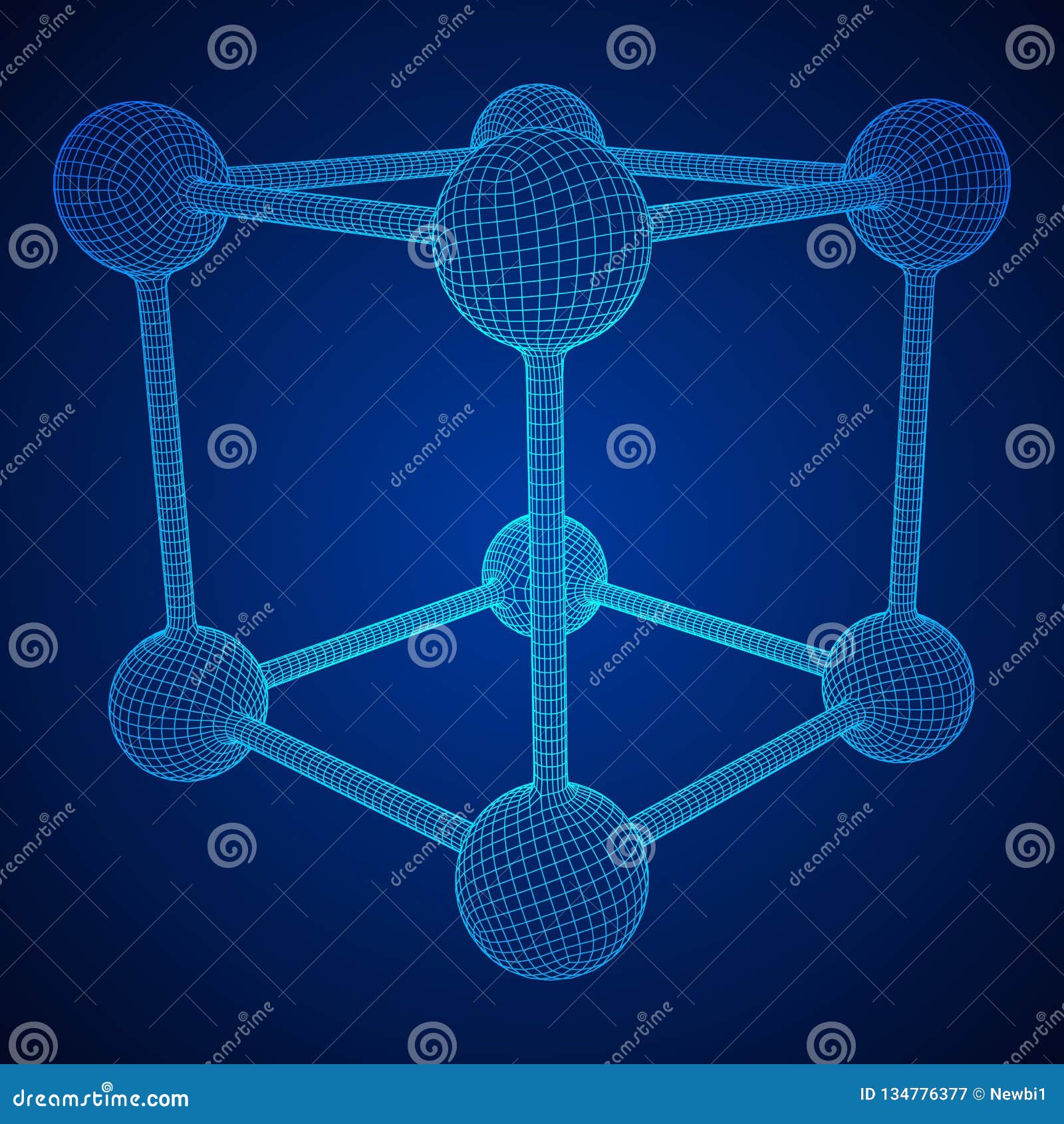 Wireframe Mesh Molecule stock vector. Illustration of mesh - 134776377