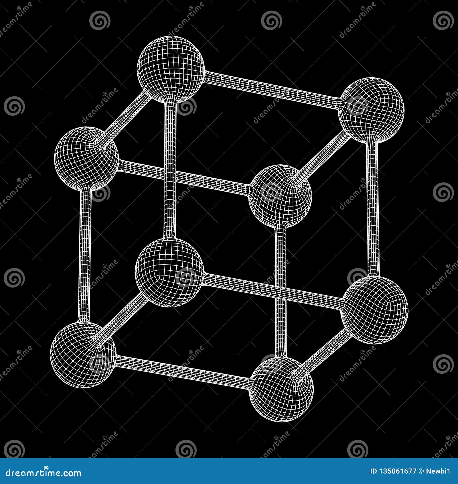 Wireframe Mesh Molecule stock vector. Illustration of medical - 135061677