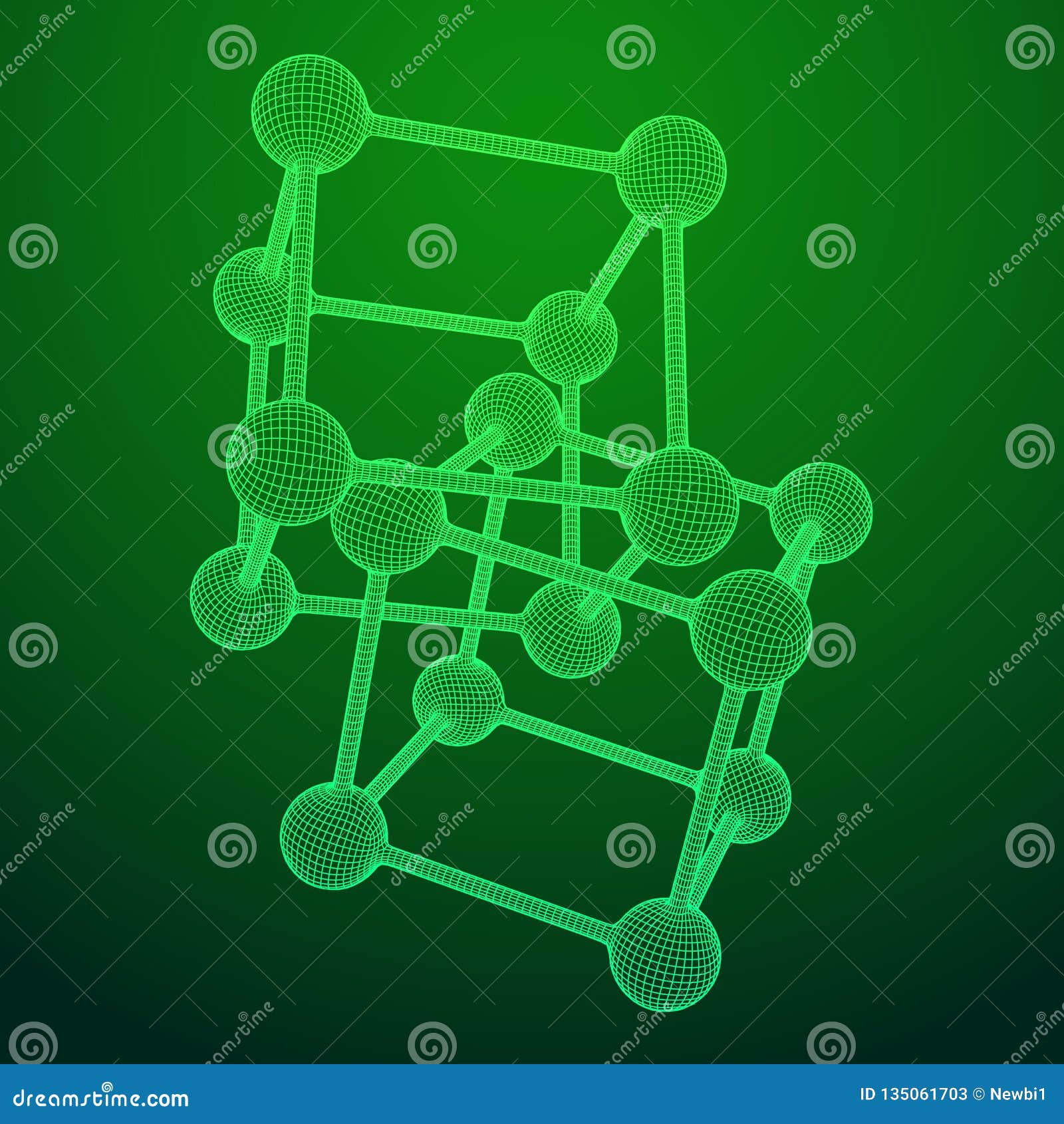 Wireframe Mesh Molecule stock vector. Illustration of concept - 135061703