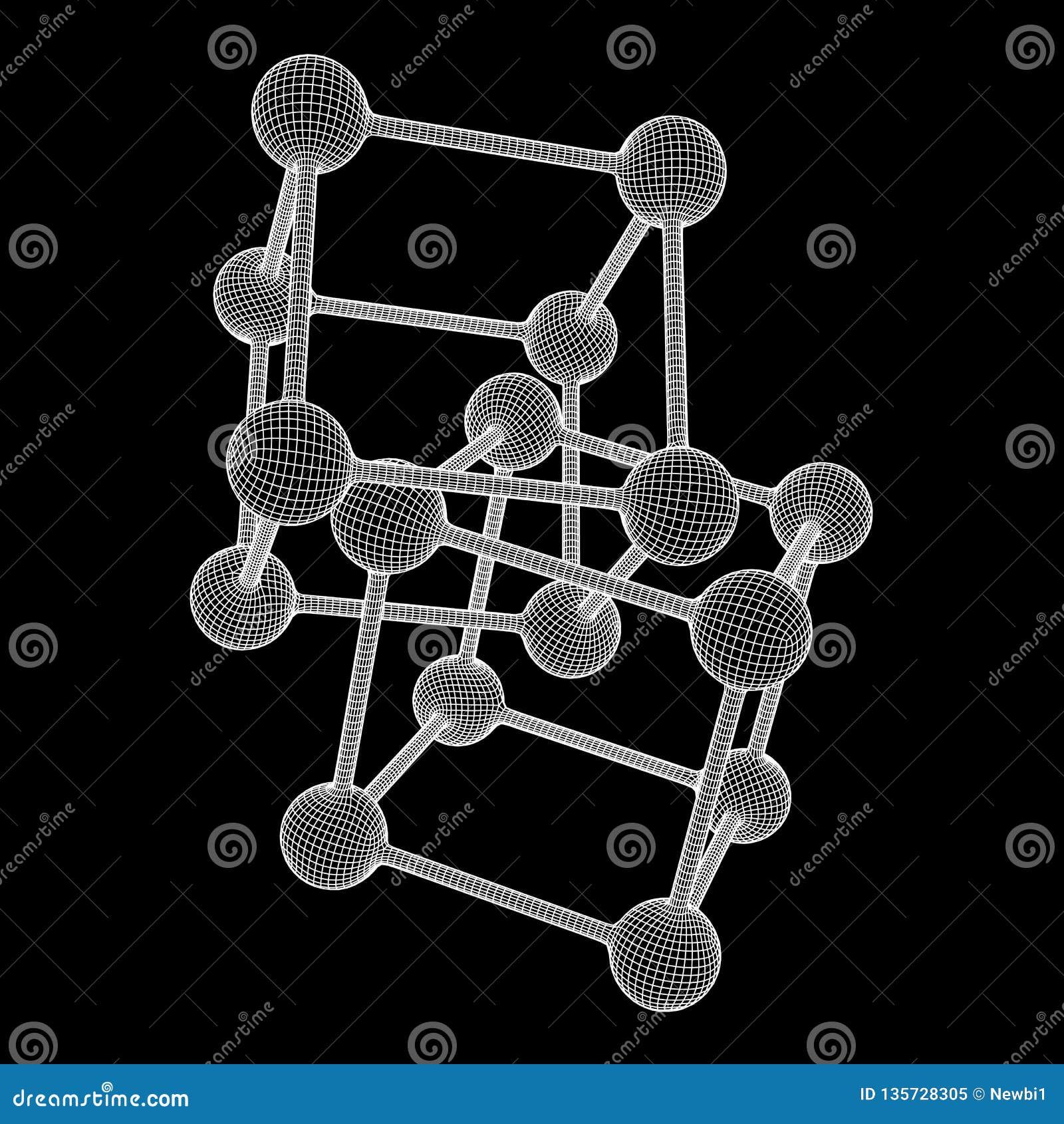 Wireframe Mesh Molecule stock vector. Illustration of chemical - 135728305
