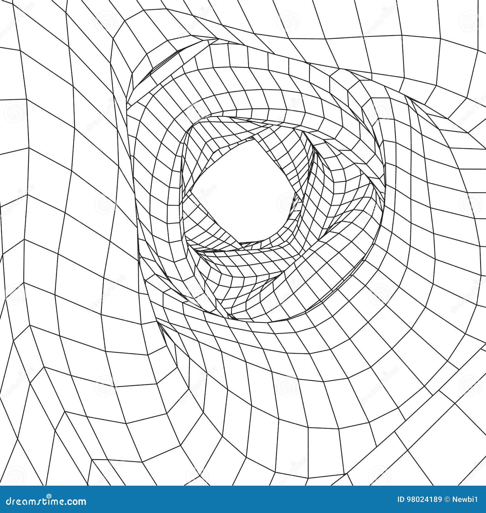 Wireframe Mesh Organic Tube Stock Vector - Illustration of abstract ...