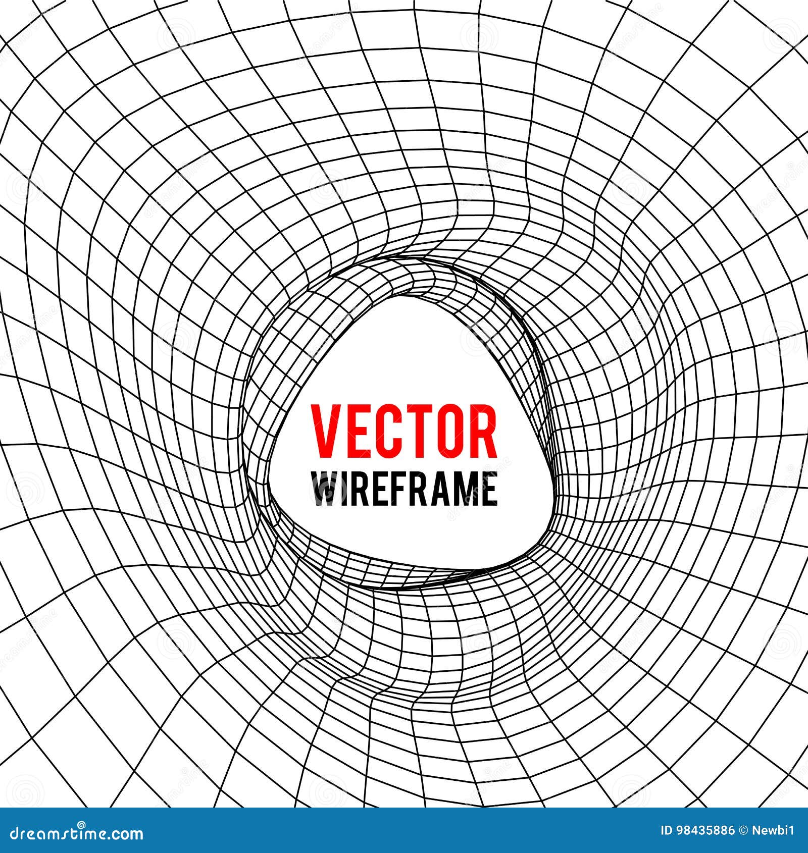 Wireframe Mesh Organic Tube Stock Vector - Illustration of pattern ...