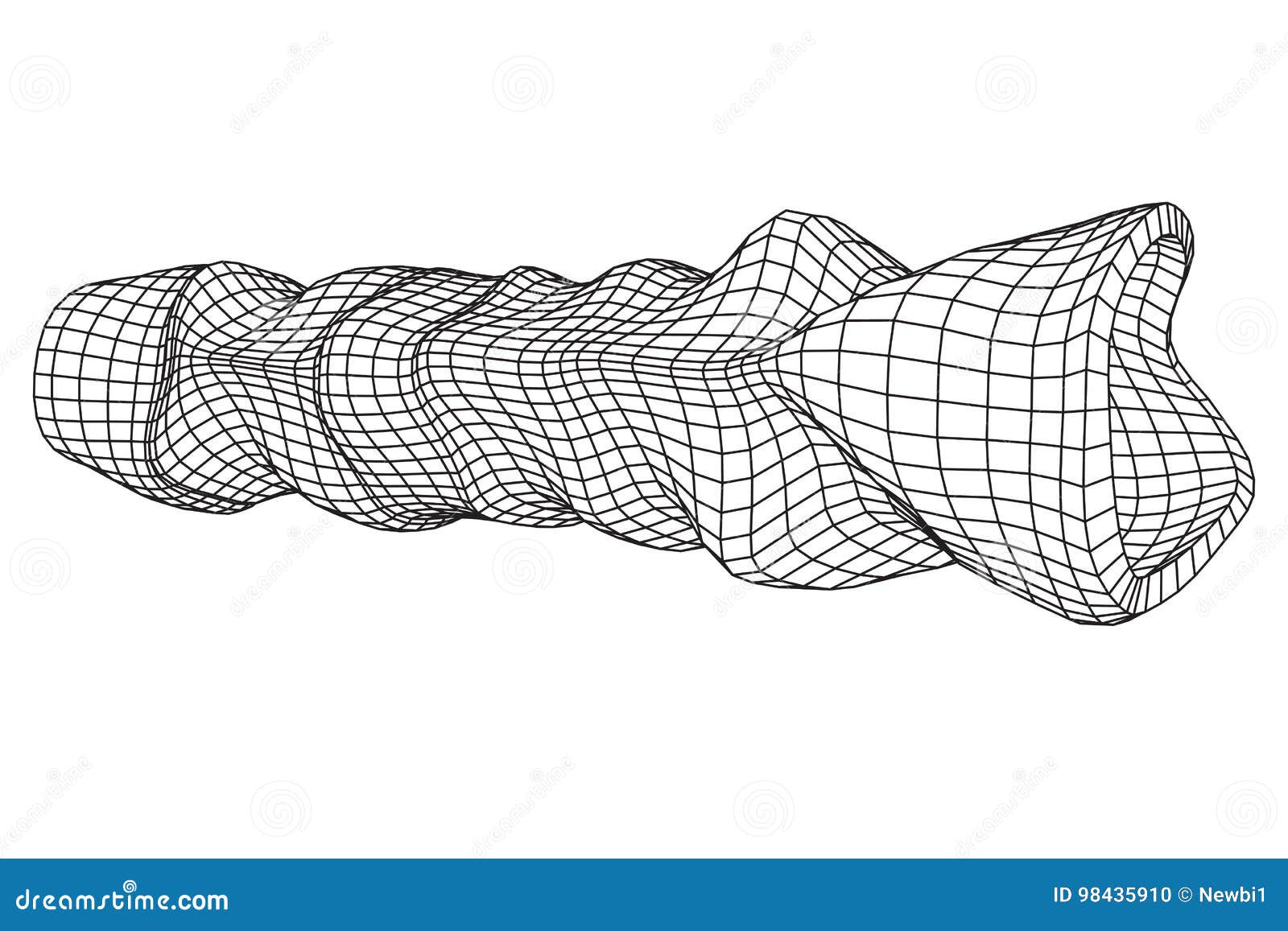 Wireframe Mesh Organic Tube Stock Vector - Illustration of structure ...
