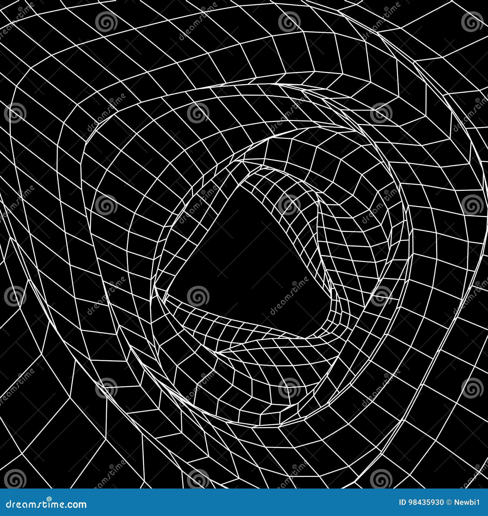 Wireframe Mesh Organic Tube Stock Vector - Illustration of line, form ...