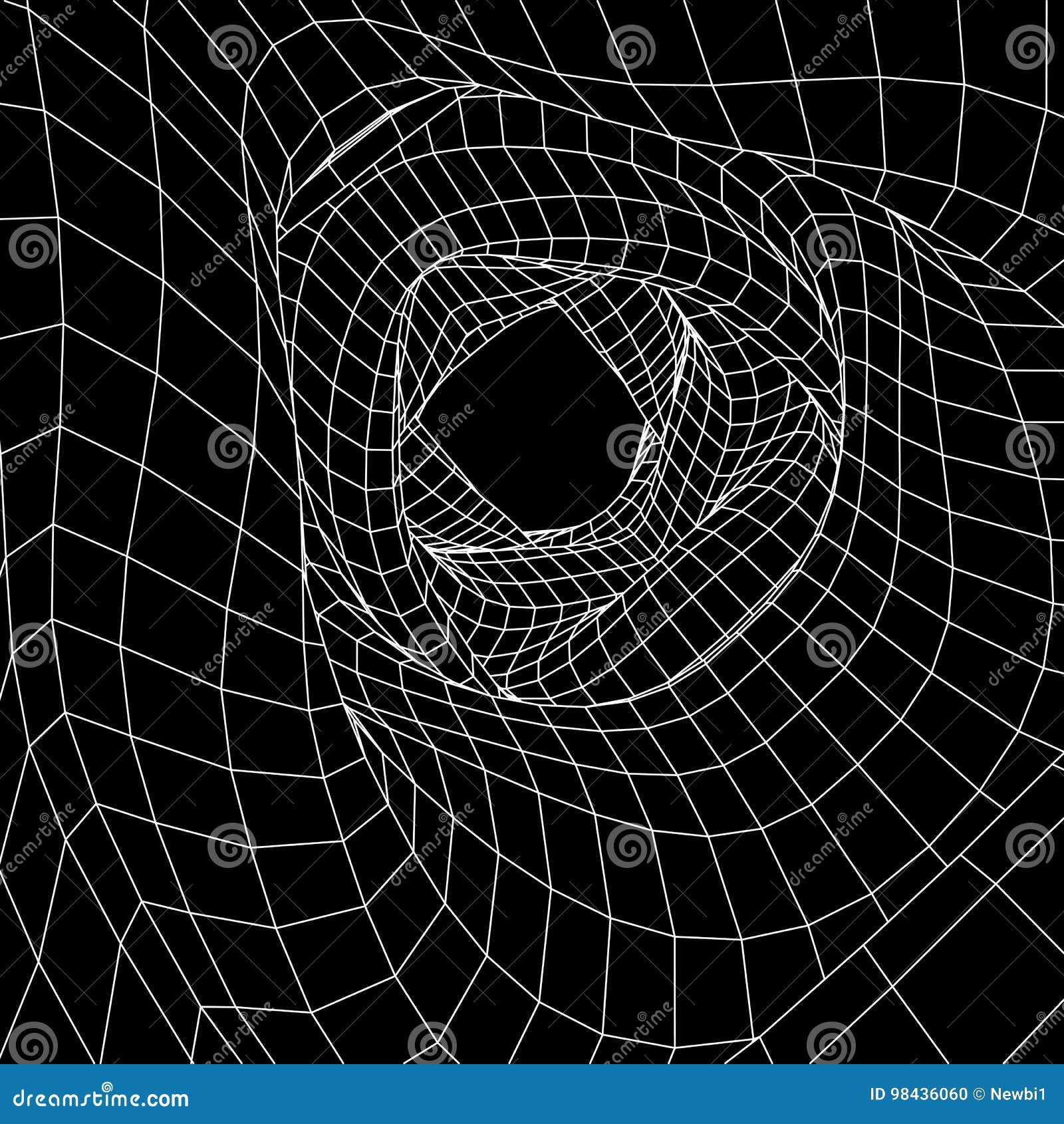 Wireframe Mesh Organic Tube Stock Vector - Illustration of fractal ...