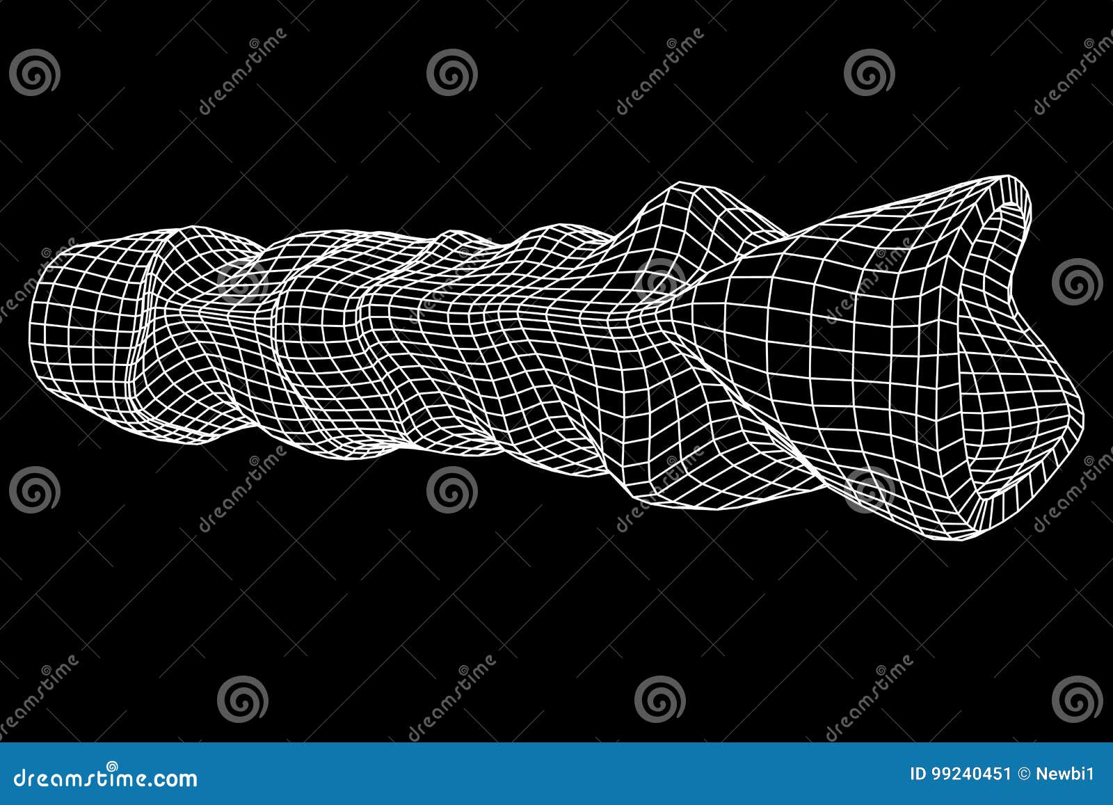 Wireframe Mesh Organic Tube Stock Vector - Illustration of complex ...