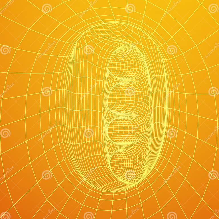 Wireframe Mesh Organic Tube Stock Vector - Illustration of abstract ...