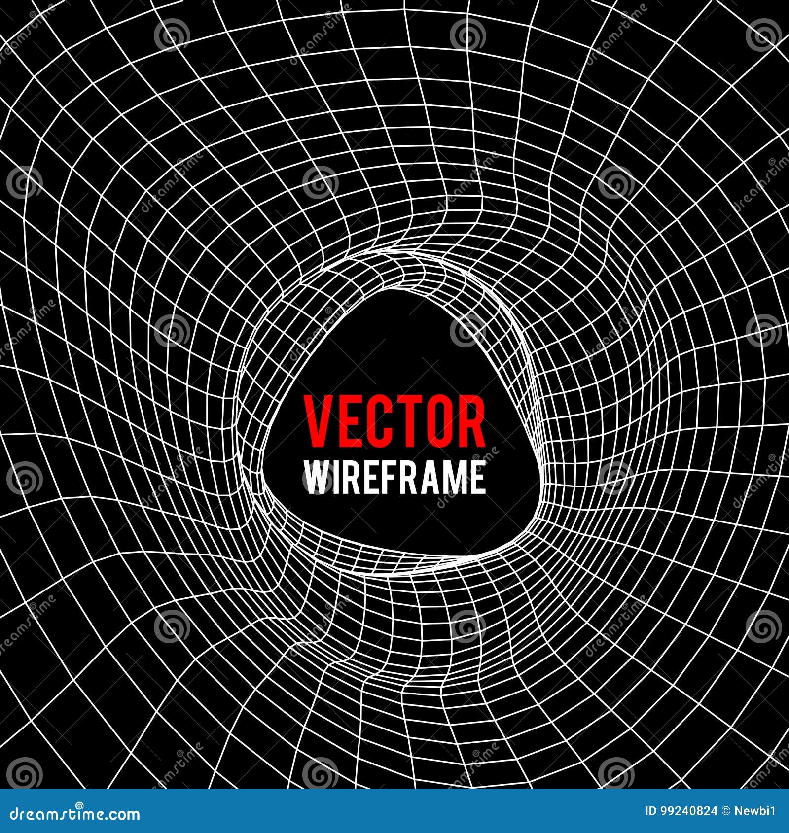 Wireframe Mesh Organic Tube Stock Vector - Illustration of particle ...