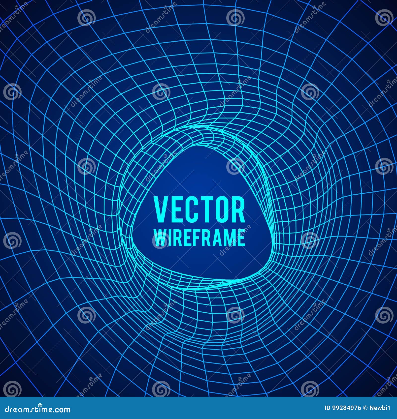 Wireframe Mesh Organic Tube Stock Vector - Illustration of organic ...