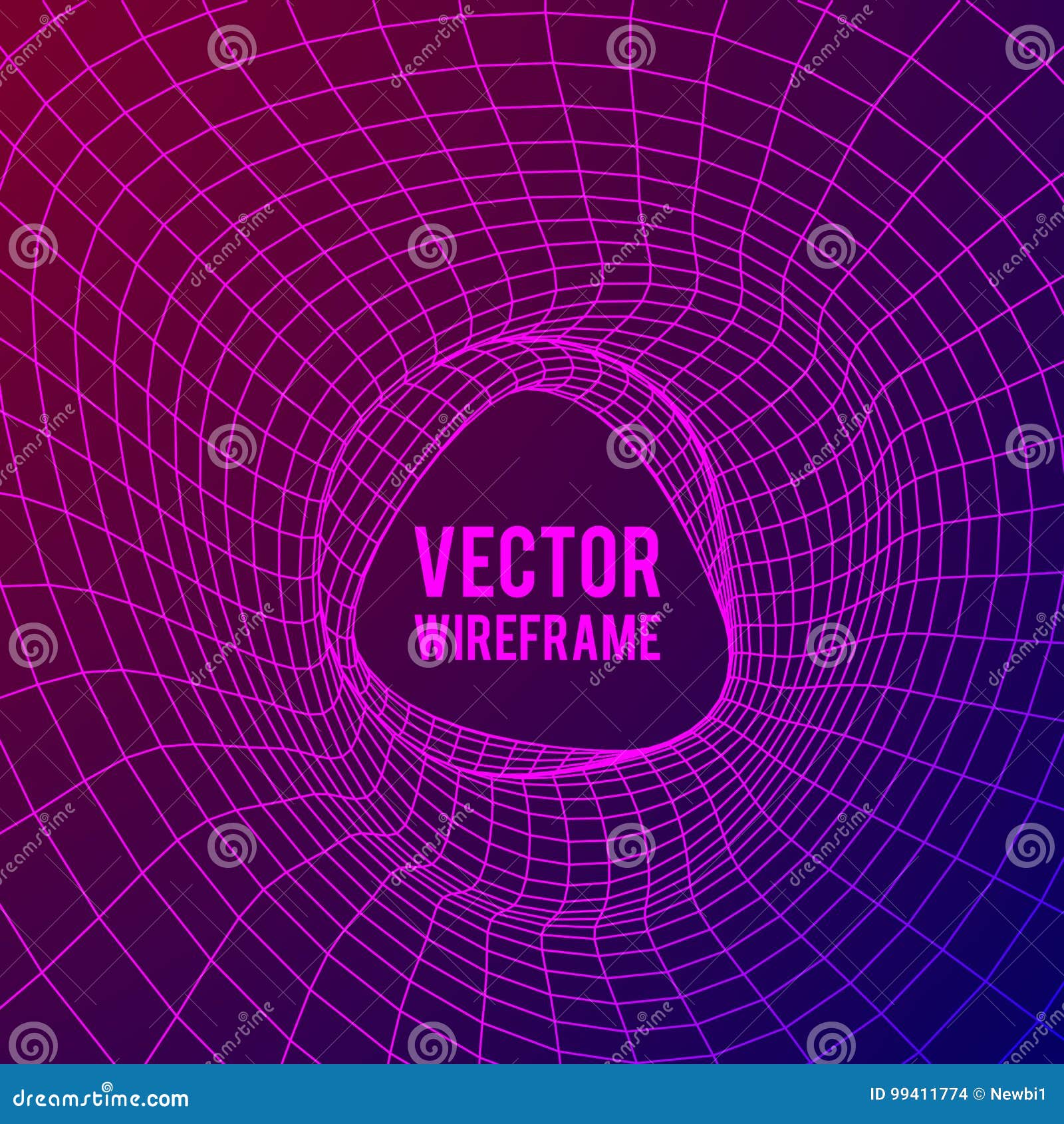 Wireframe Mesh Organic Tube Stock Vector - Illustration of data, square ...