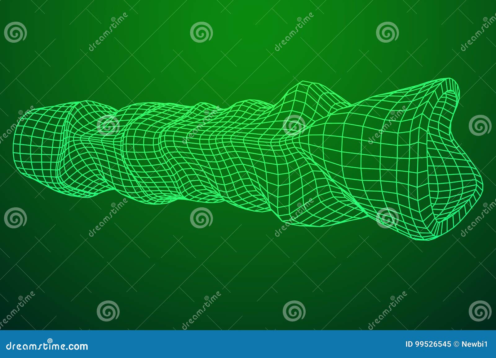 Wireframe Mesh Organic Tube Stock Vector - Illustration of border ...