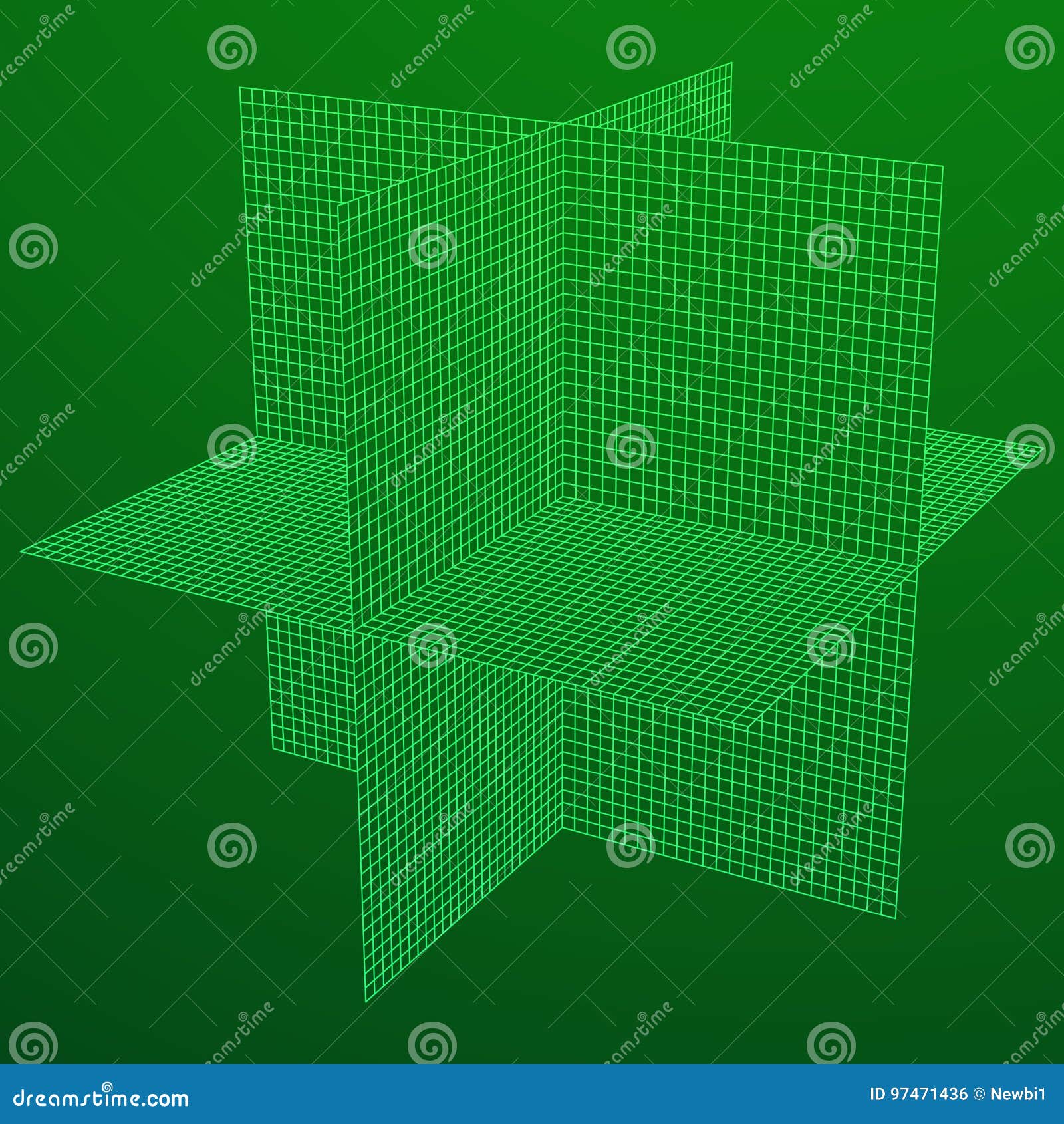 Wireframe Mesh Plane Axis stock vector. Illustration of geometric ...