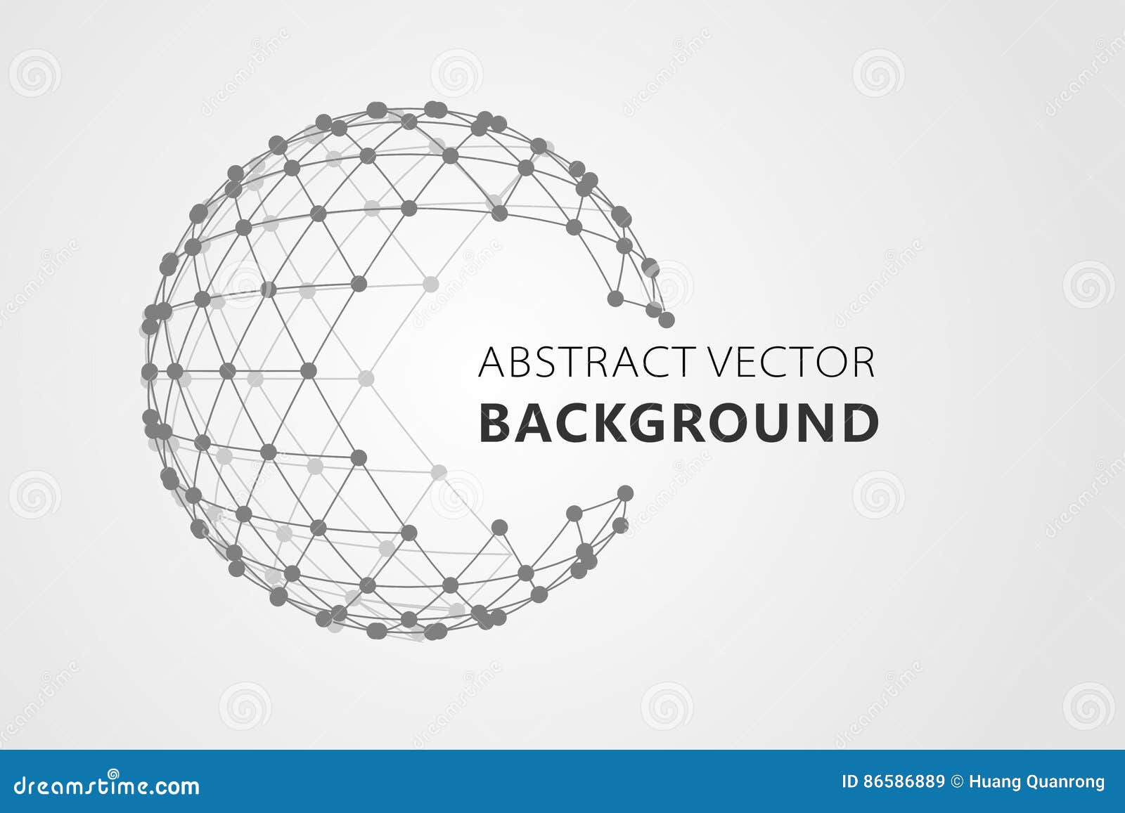 Wireframe Mesh Polygonal Element. Sphere with Connected Lines and Dots ...