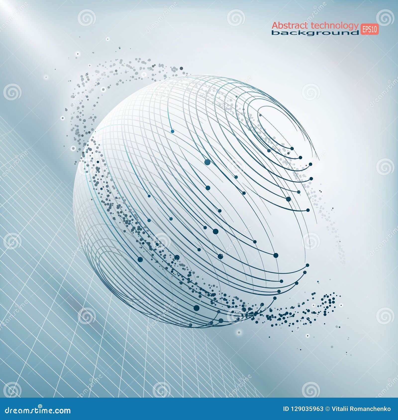 Wireframe Mesh Quantum Computing Icons With Coronavirus Nodes And ...