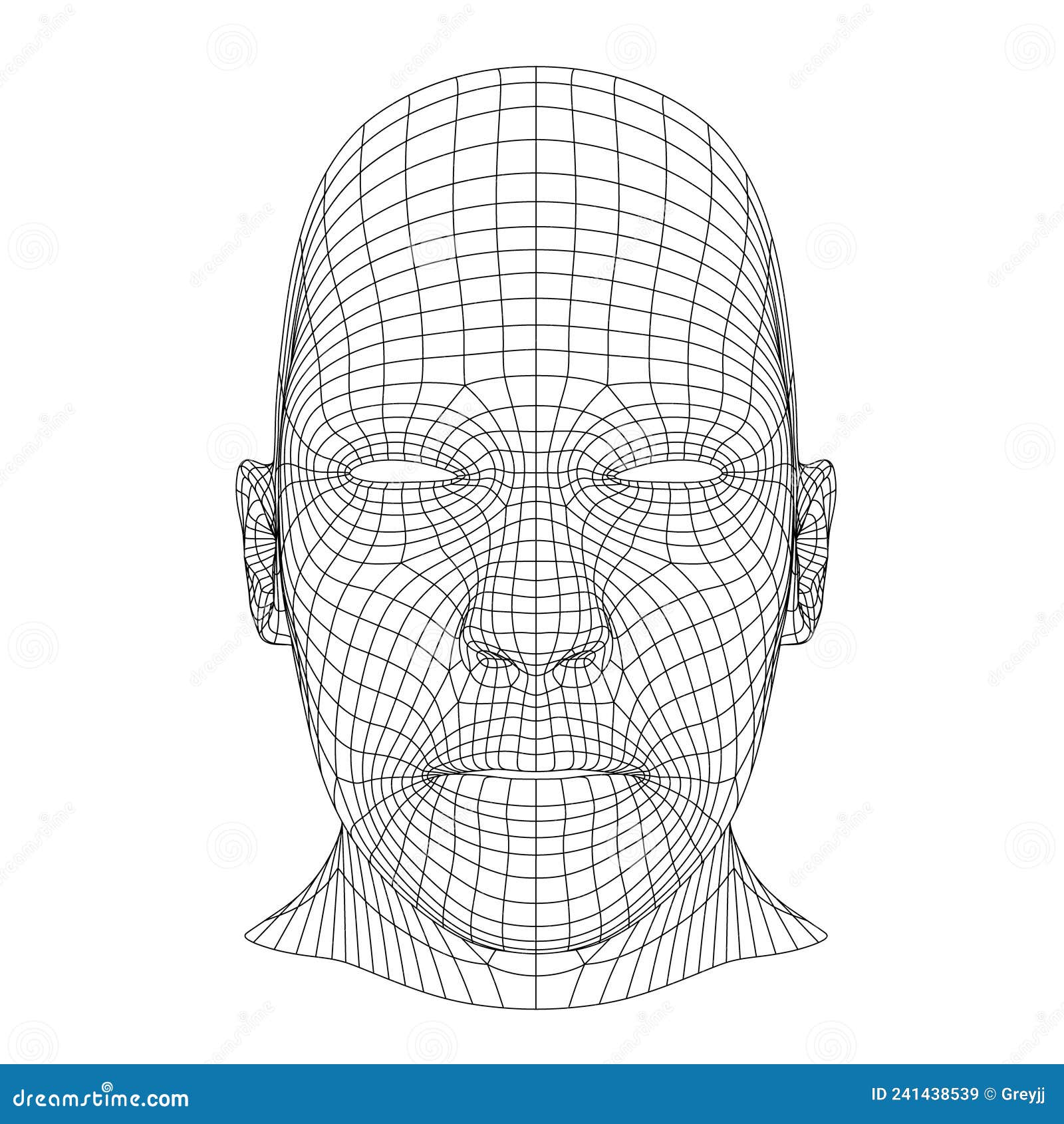 Wireframe Mesh Polygonal Human Head Stock Vector - Illustration of ...