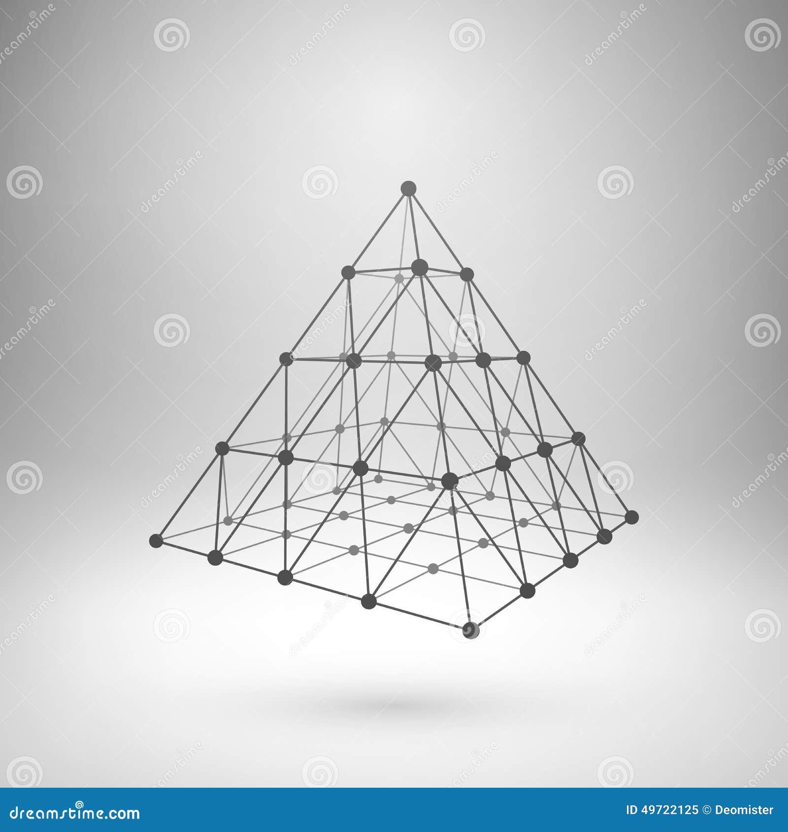 Wireframe Mesh Polygonal Pyramid Stock Vector - Illustration of ...