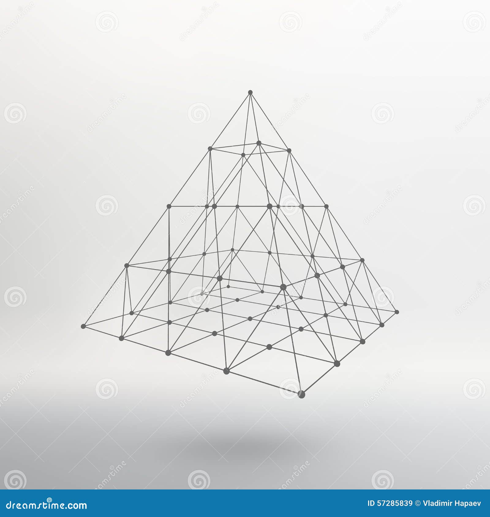 Wireframe Mesh Polygonal Pyramid. Pyramid of the Stock Vector ...
