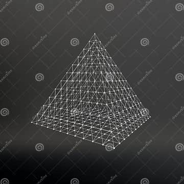 Wireframe Mesh Polygonal Pyramid. Pyramid of the Stock Vector ...