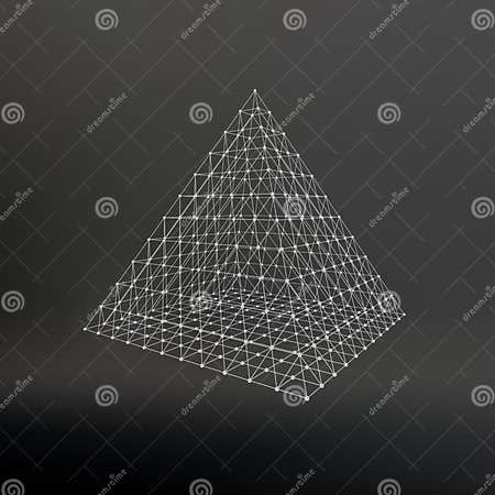Wireframe Mesh Polygonal Pyramid. Pyramid of the Stock Vector ...
