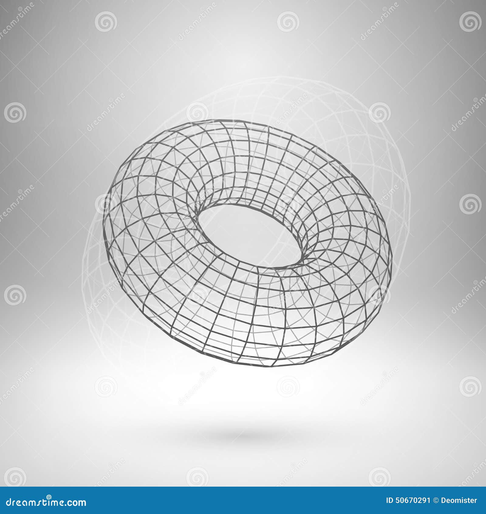 Wireframe Mesh Polygonal Torus Stock Vector - Illustration of mesh ...