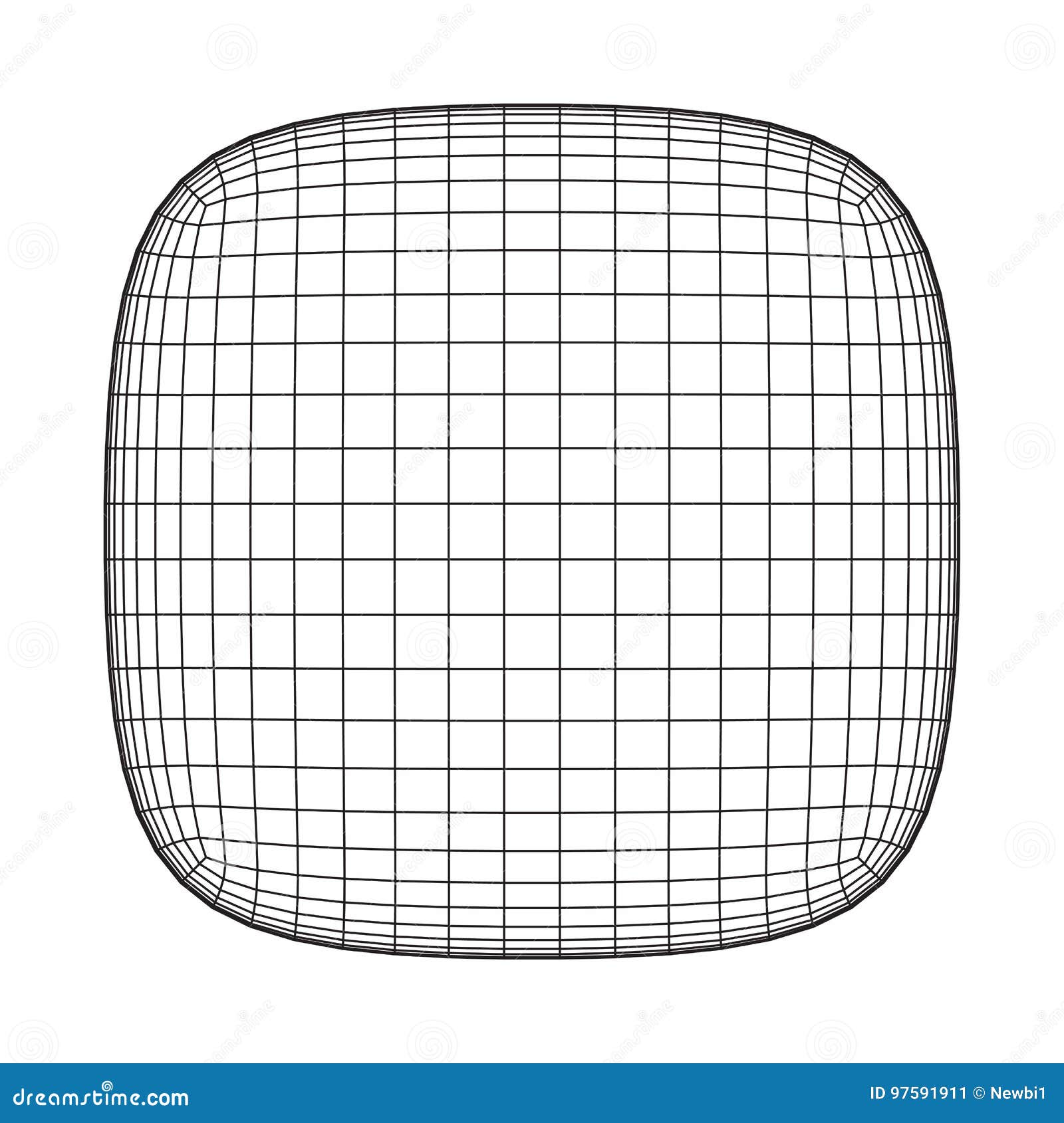 Wireframe Mesh Rounded Box stock vector. Illustration of complex - 97591911