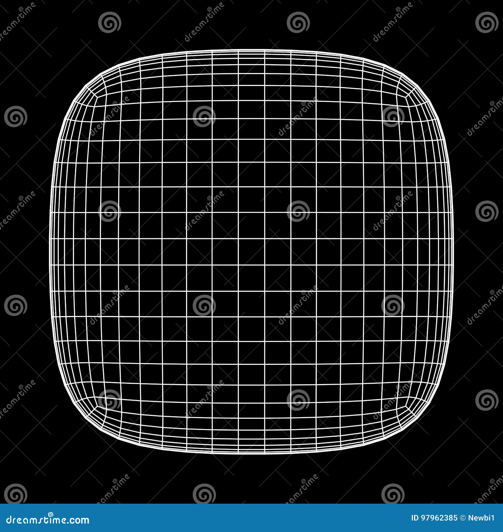 Wireframe Mesh Rounded Box stock vector. Illustration of poly - 97962385