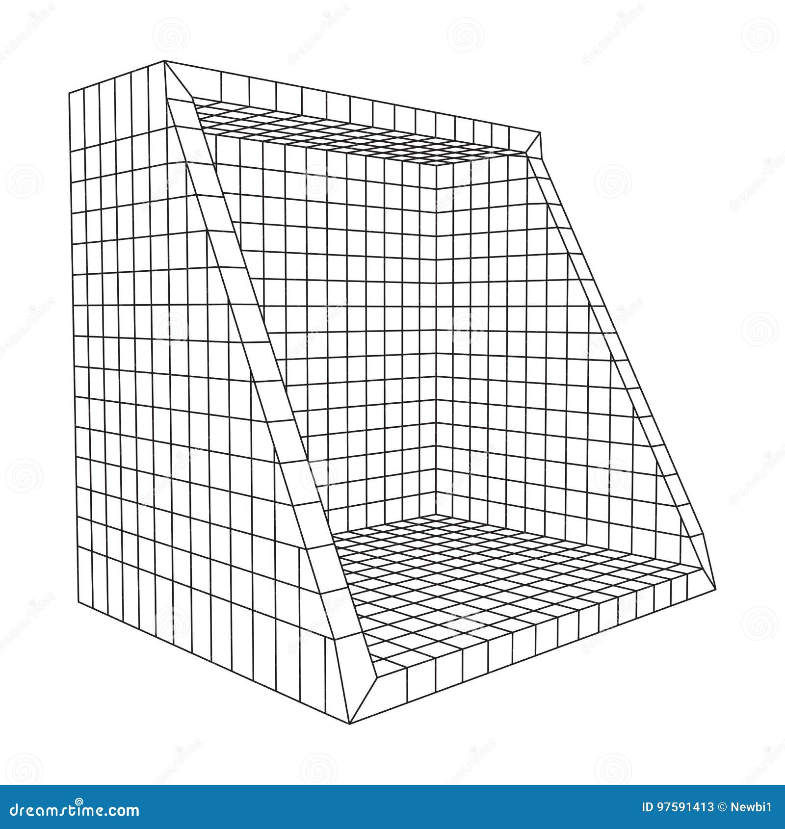 Wireframe Mesh Slice Box stock vector. Illustration of poly - 97591413