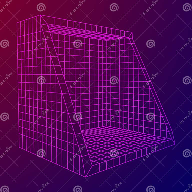 Wireframe Mesh Slice Box stock vector. Illustration of line - 97961909