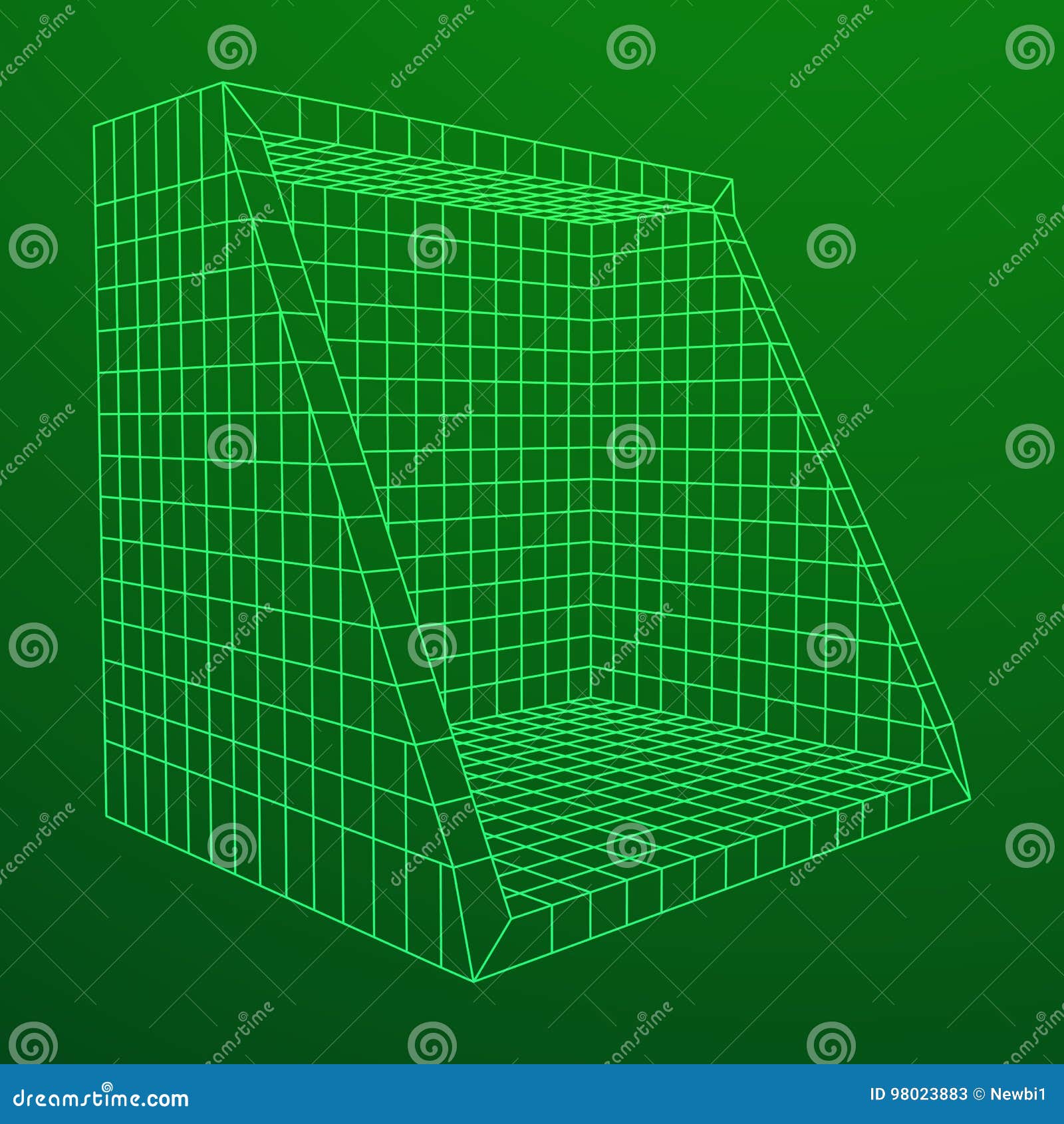 Wireframe Mesh Slice Box stock vector. Illustration of lined - 98023883
