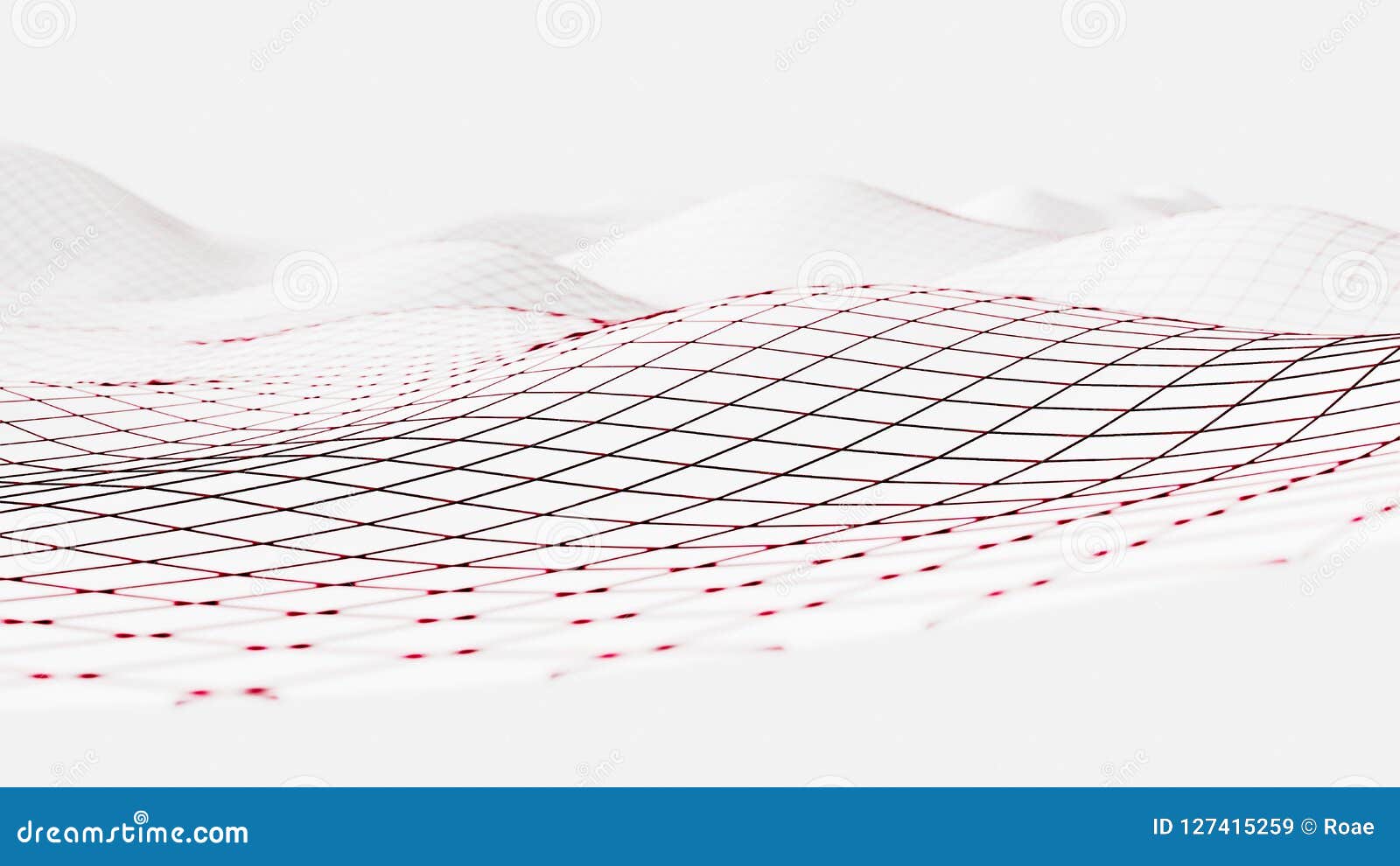 Wireframe Mesh Surface 3d Illustration Rendered Stock Illustration ...