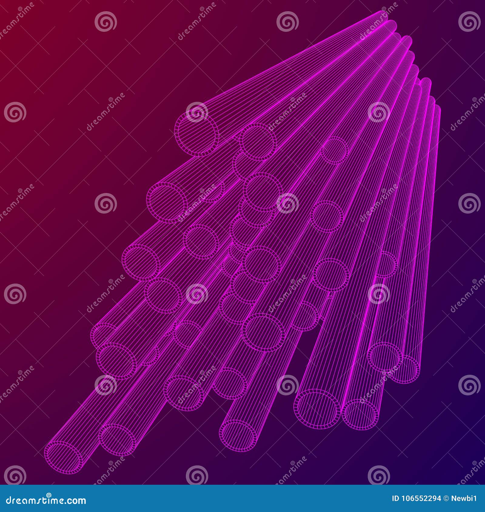 Wireframe Metallurgy Round Tubes Stock Vector - Illustration of element ...