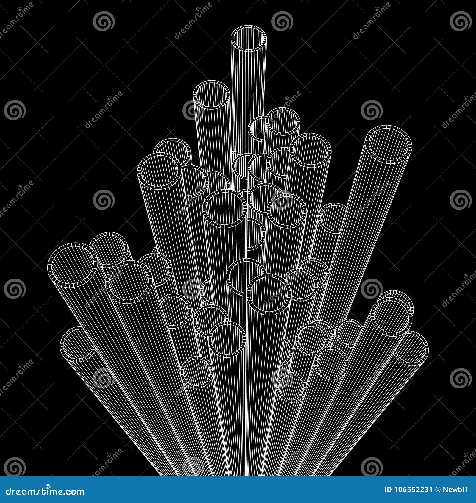 Wireframe Metallurgy Round Tubes Stock Vector - Illustration of element ...