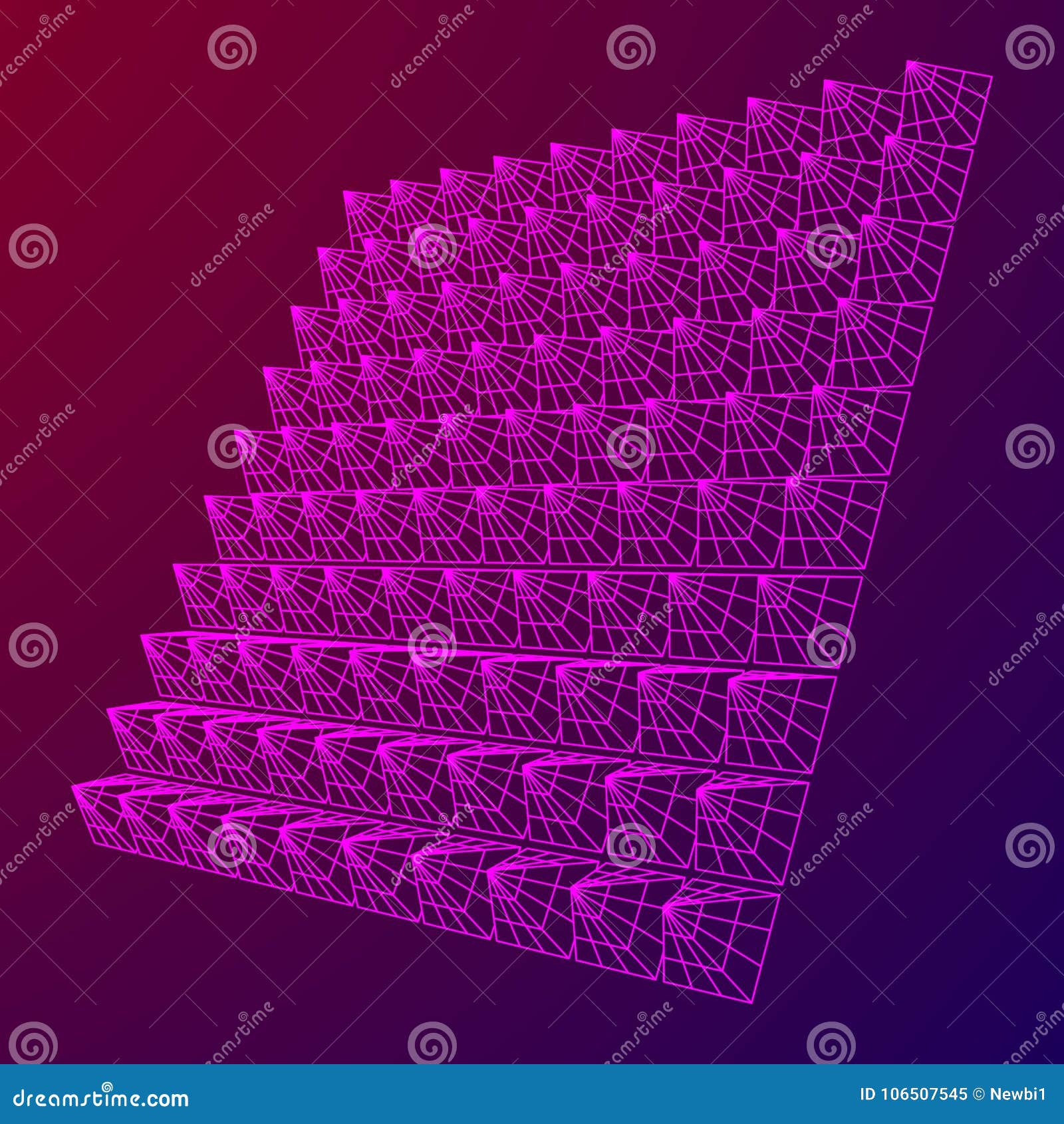 Wireframe Model of Sound Proof Coverage Stock Vector - Illustration of ...