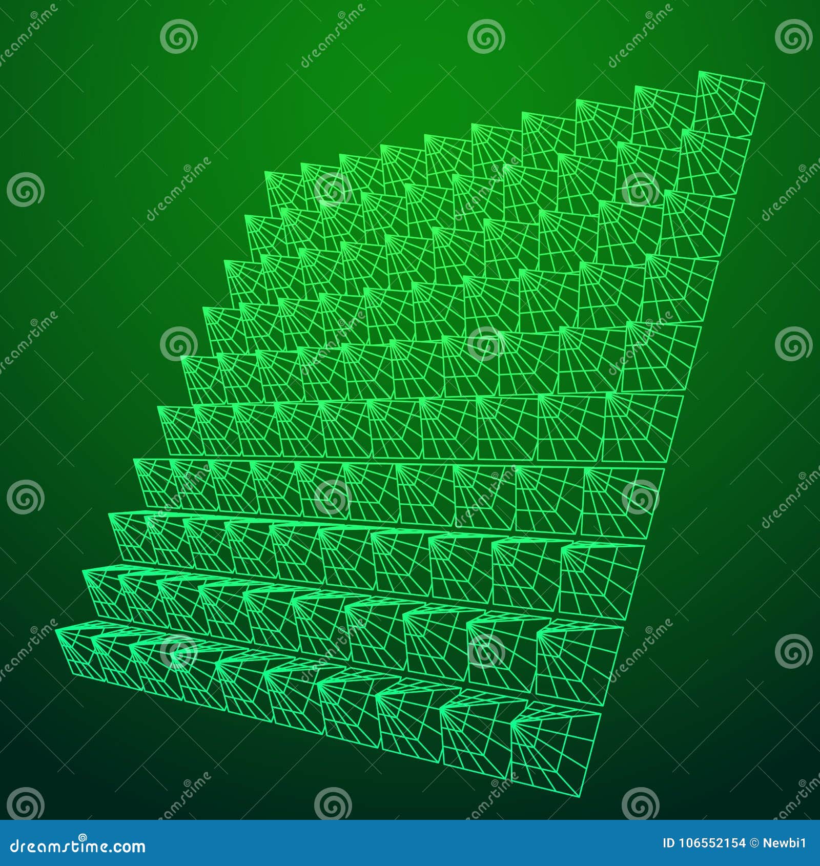 Wireframe Model of Sound Proof Coverage Stock Vector - Illustration of ...