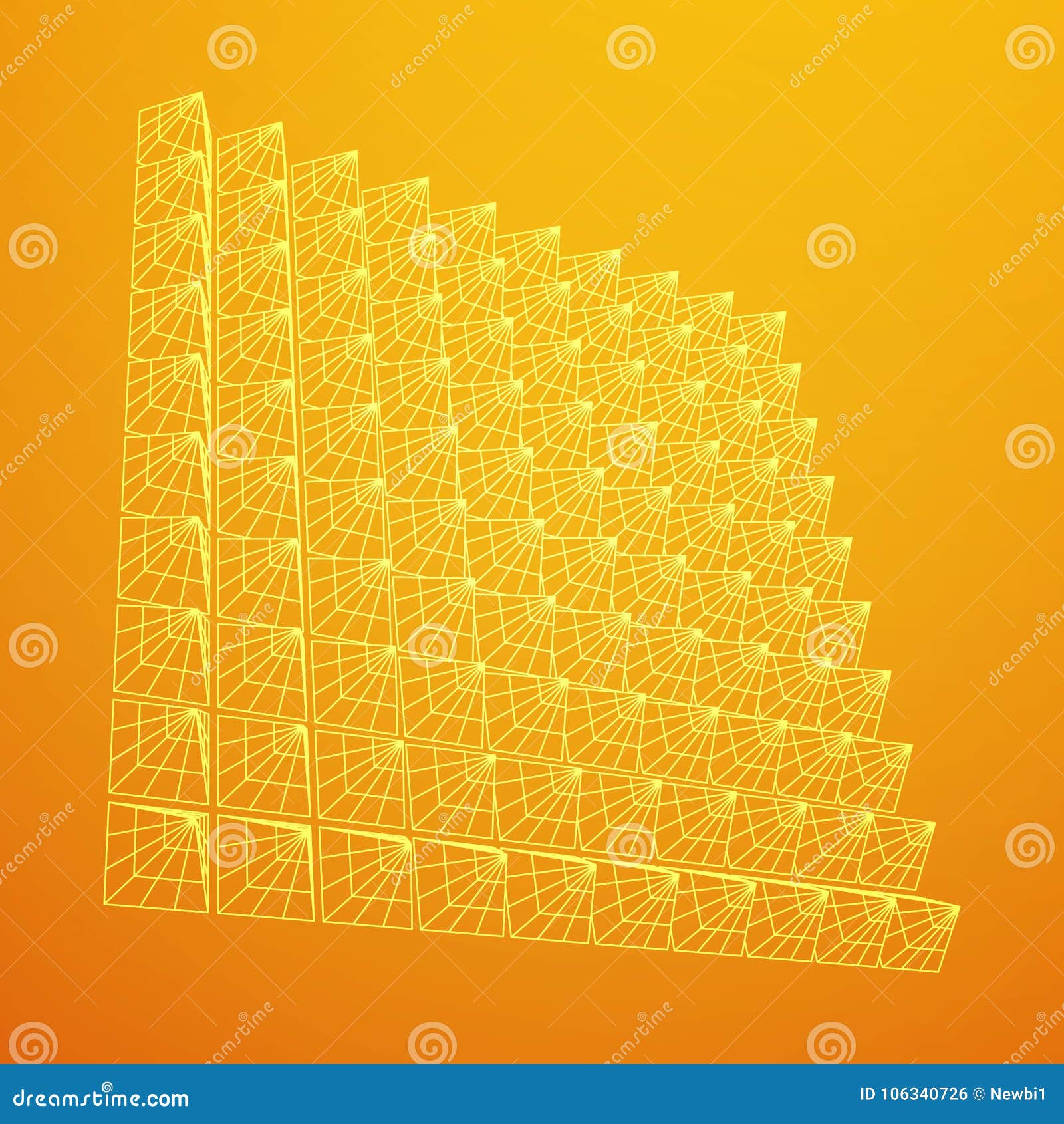 Wireframe Model of Sound Proof Coverage Stock Vector - Illustration of ...