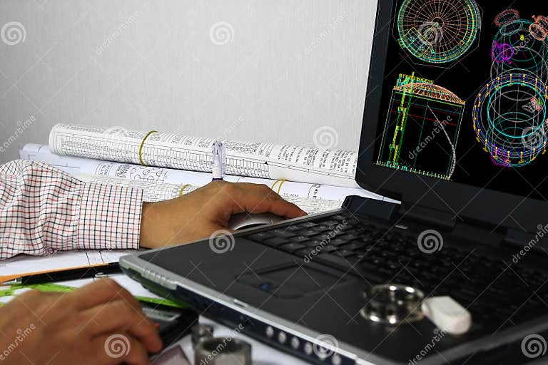 Wireframe Model of Storage Tank Stock Photo - Image of review, computer ...