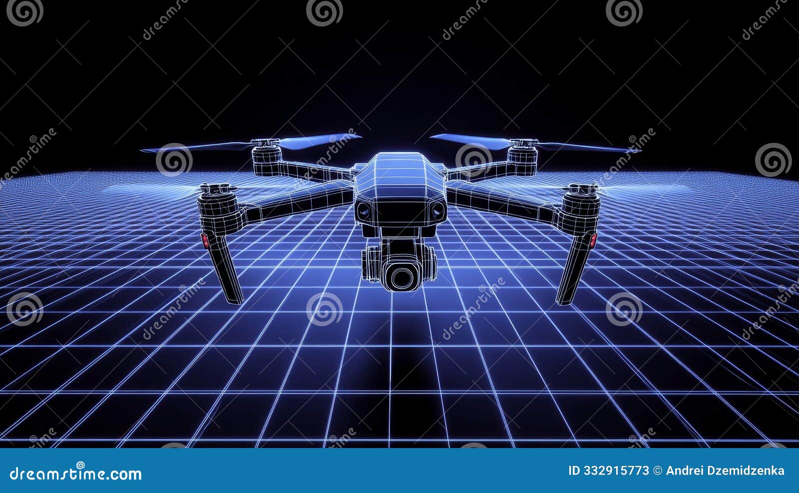 Wireframe for Modern Quadcopters Based on the Quadcopter Line Blueprint ...