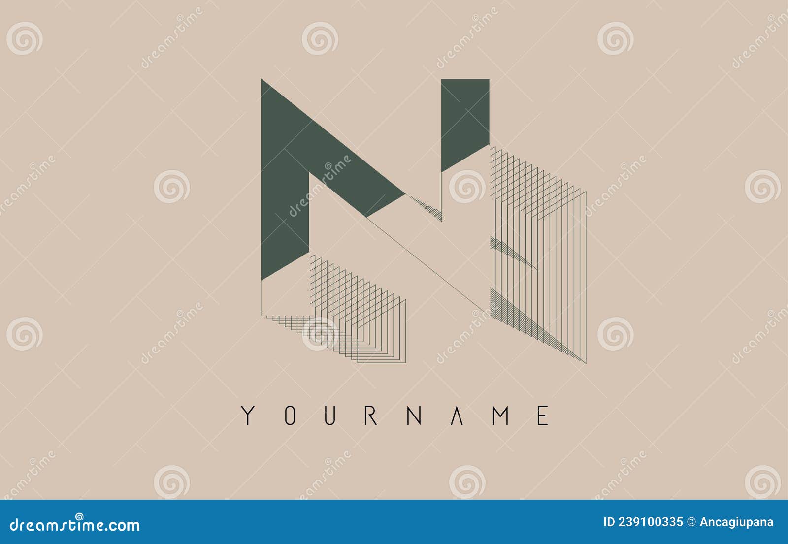 Wireframe N Letter Logo Design in Two Colors. Creative Vector ...
