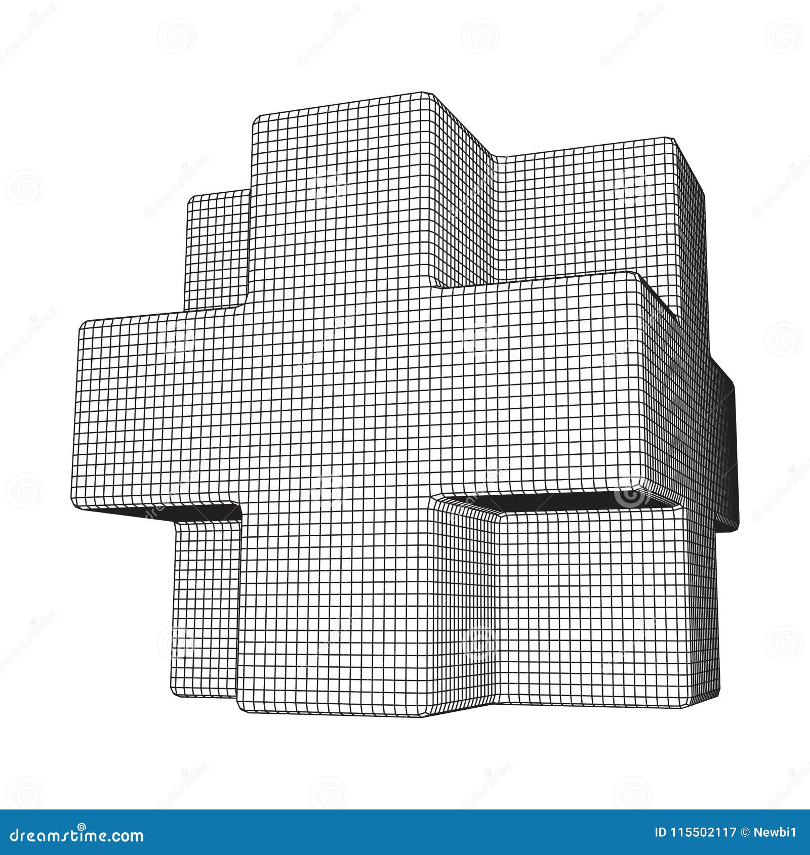 Wireframe Necker Cube stock vector. Illustration of contour - 115502117