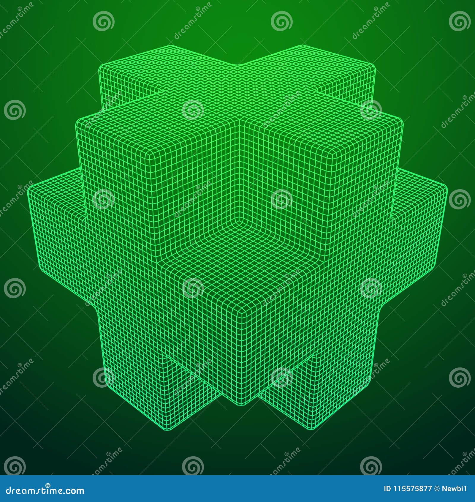 Wireframe Necker Cube stock vector. Illustration of icon - 115575877