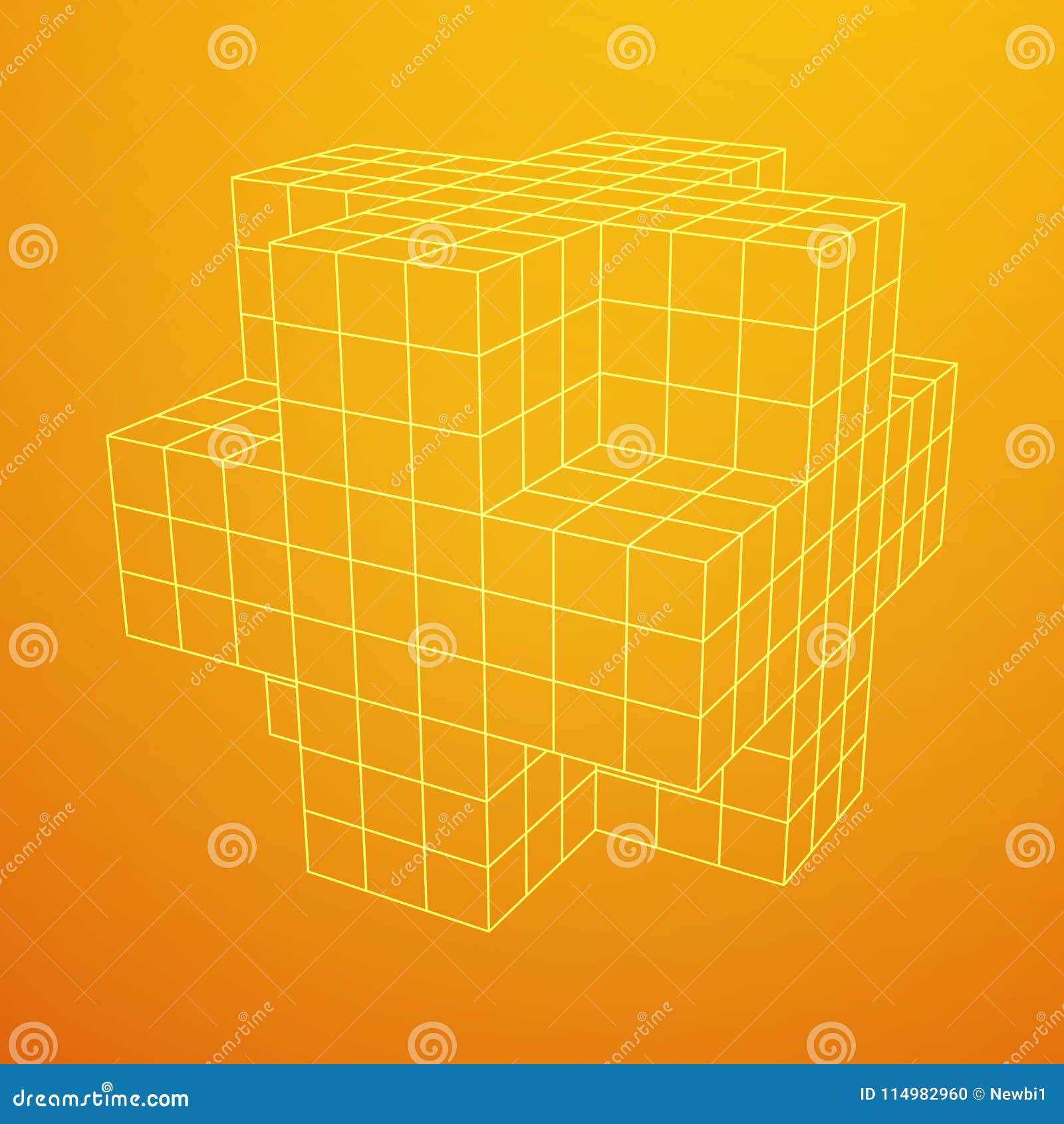 Wireframe Necker Cube stock vector. Illustration of geometrical - 114982960