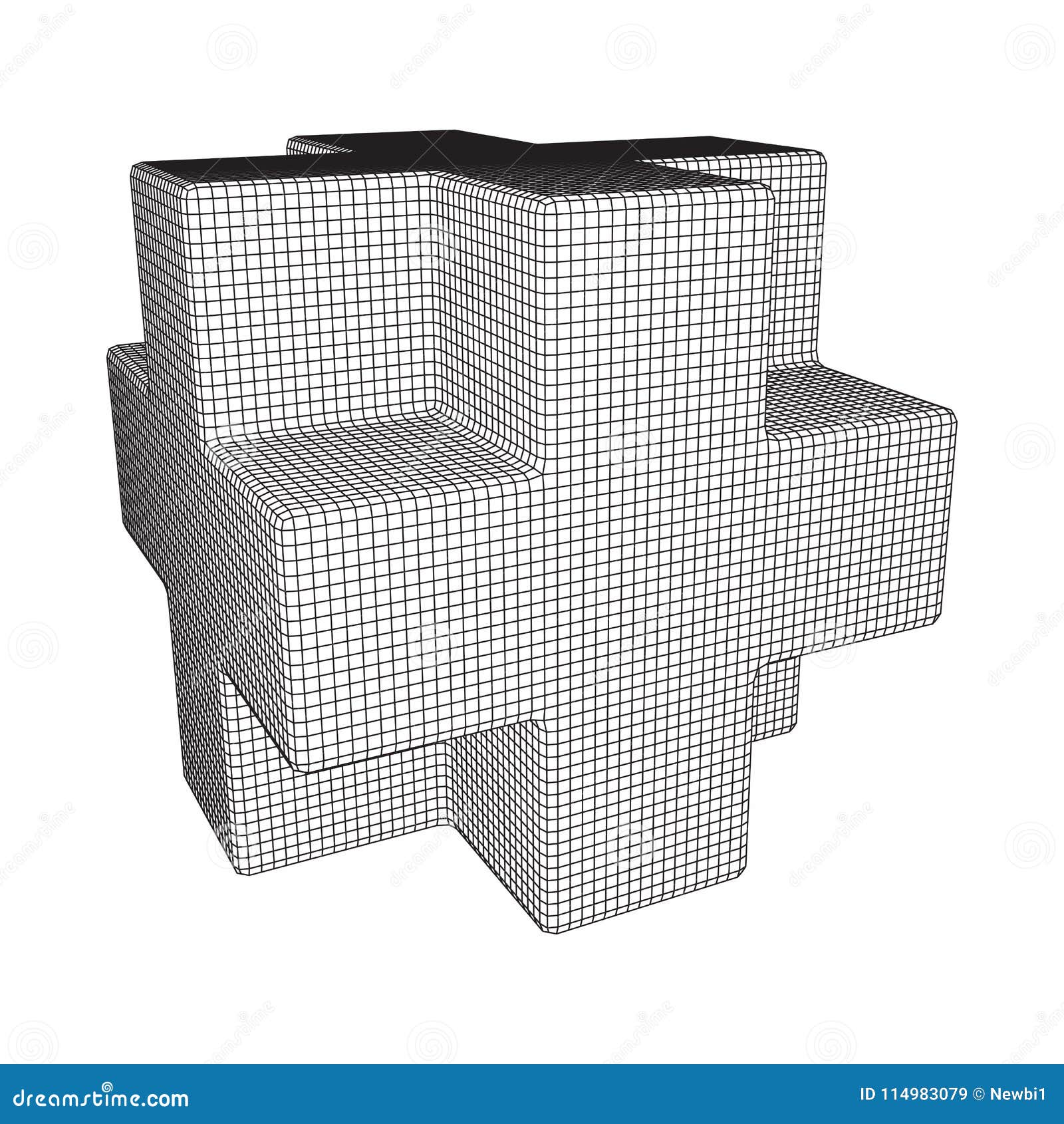 Wireframe Necker Cube Vector Illustration | CartoonDealer.com #115502114