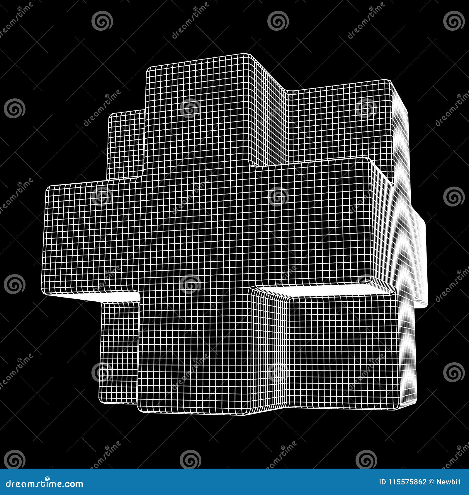 Wireframe Necker Cube stock vector. Illustration of outline - 115575862