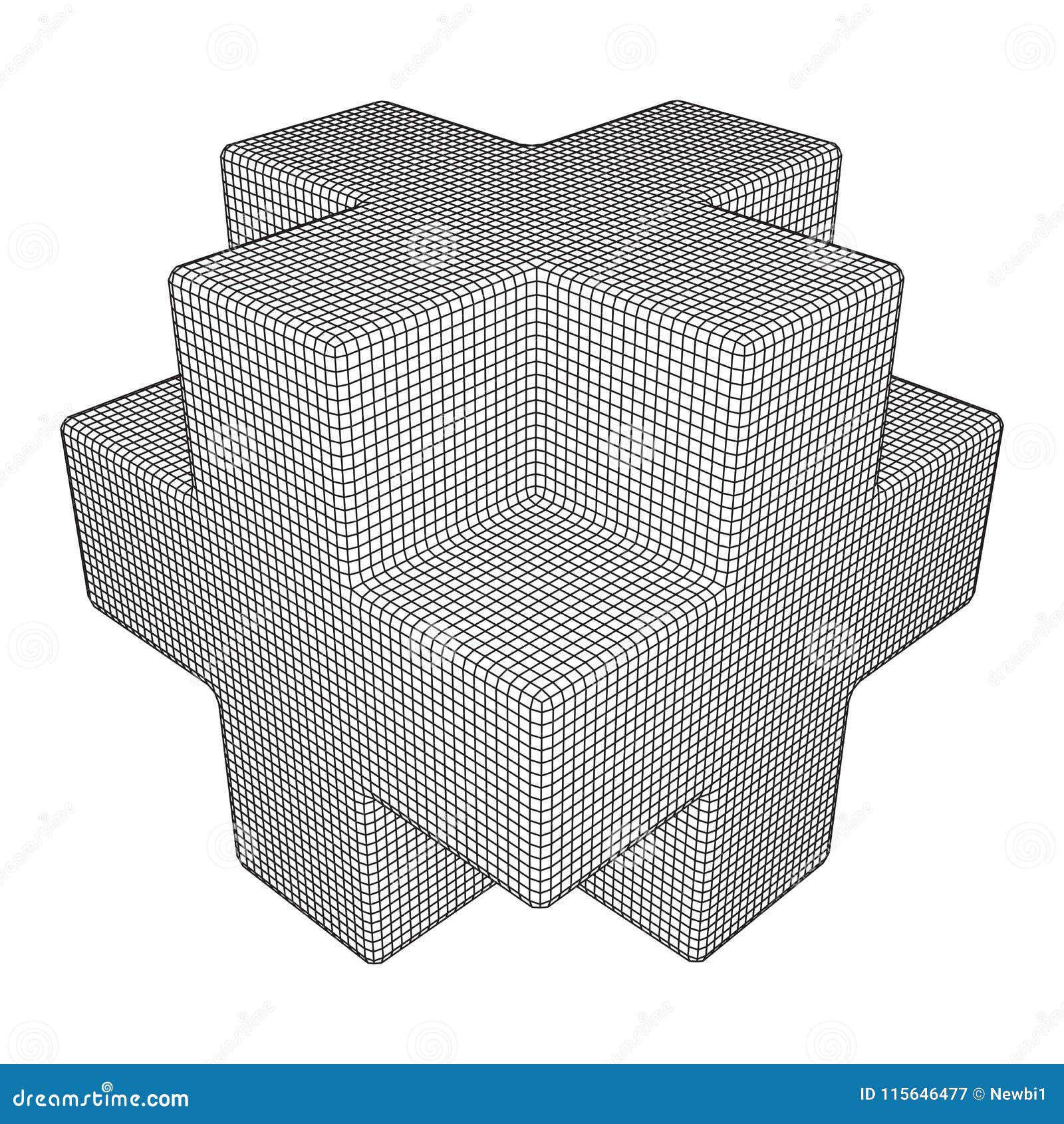 Wireframe Necker Cube Vector Illustration | CartoonDealer.com #115502114