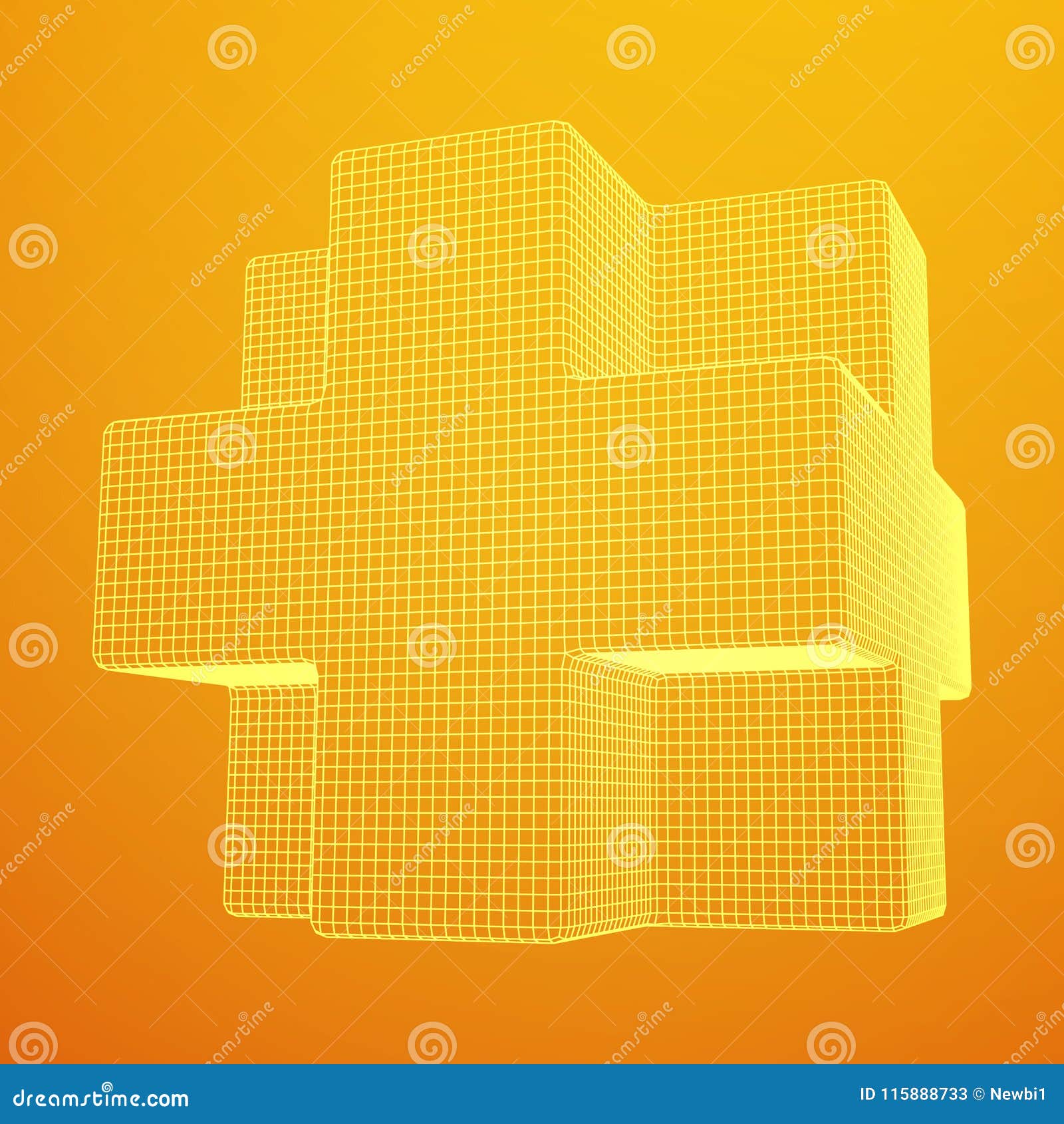Wireframe Necker Cube stock vector. Illustration of minimalist - 115888733